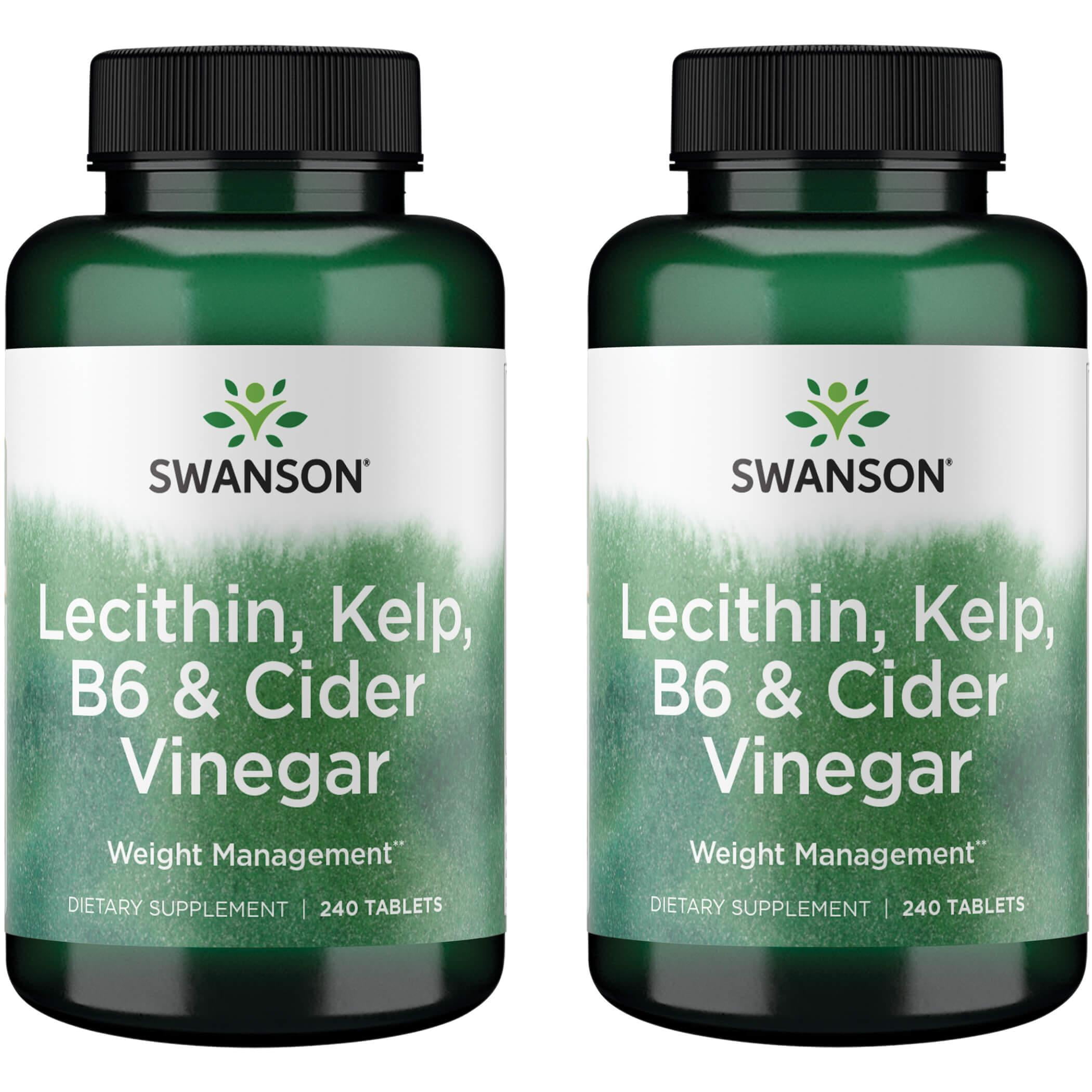 Swanson Lecithin, Kelp, B6, & Cider Vinegar Supplement Tablets, 240 ...
