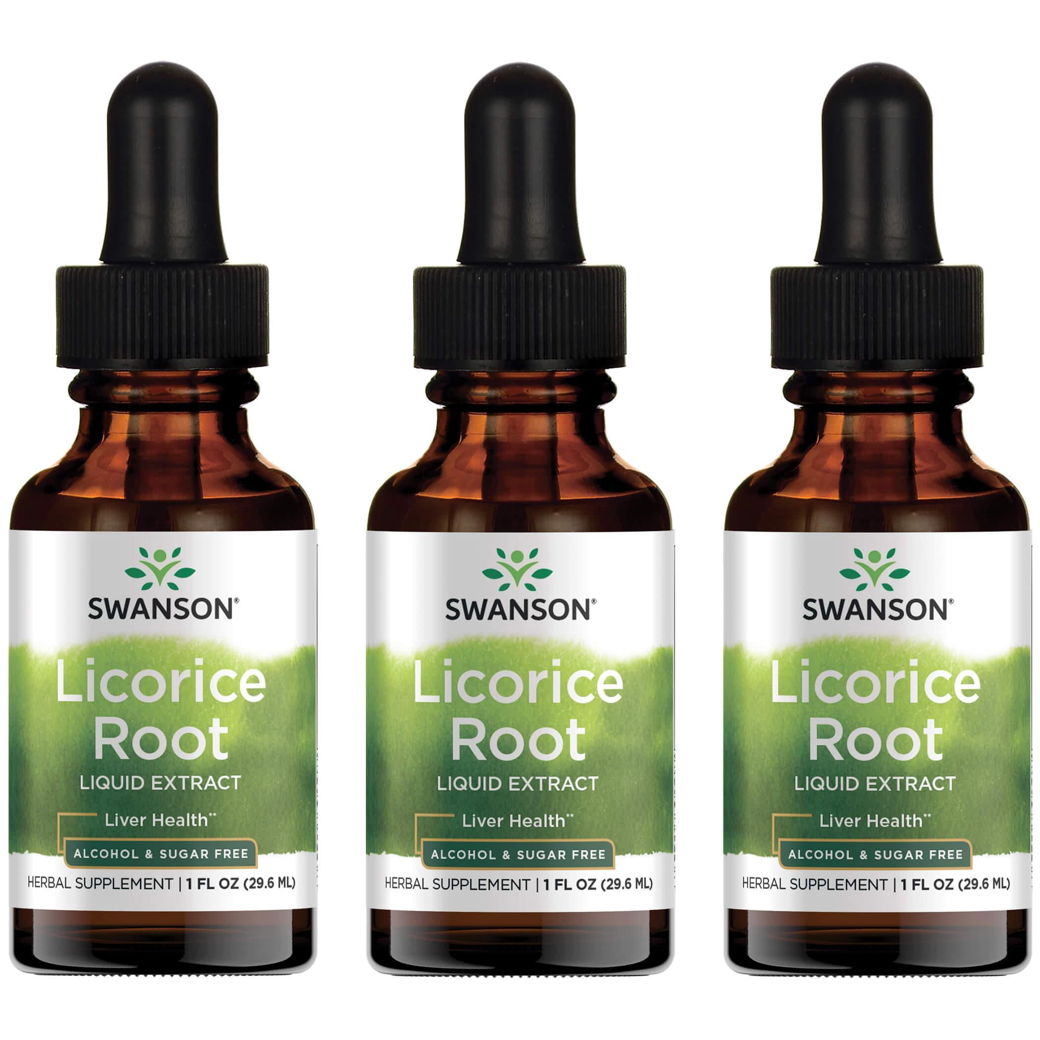 Swanson Licorice Root Liquid Extract - Alcohol & Sugar Free 3 Pack ...
