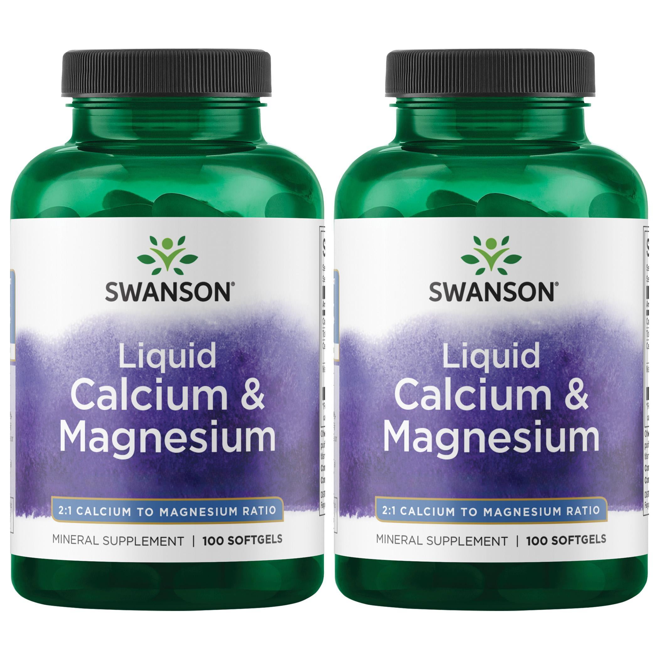 Swanson Liquid Calcium & Magnesium 100 Sgels 2 Pack - Walmart.com