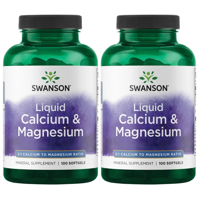 Swanson Liquid Calcium & Magnesium 100 Sgels 2 Pack - Walmart Business ...