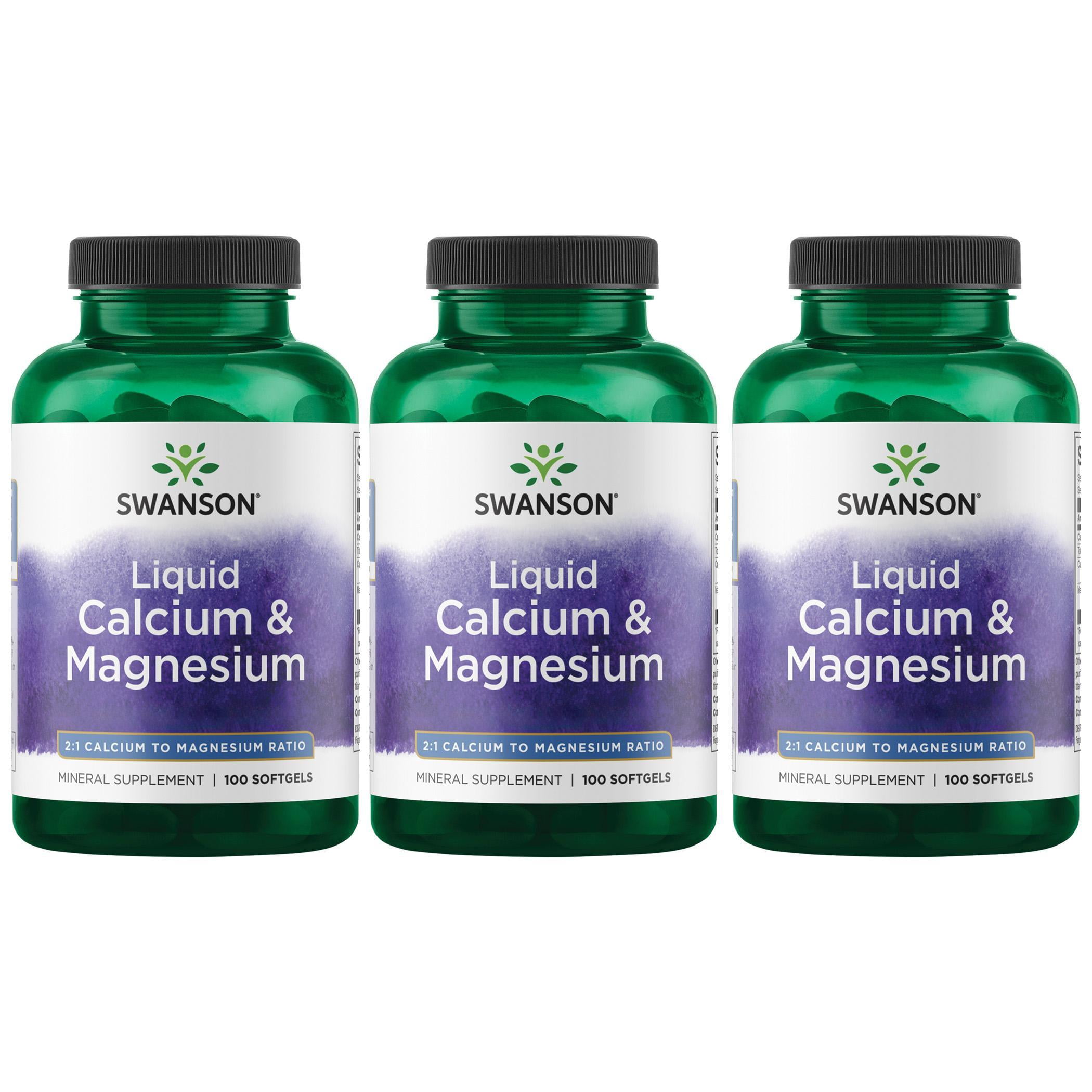 Swanson Liquid Calcium & Magnesium 100 Sgels 3 Pack - Walmart.com
