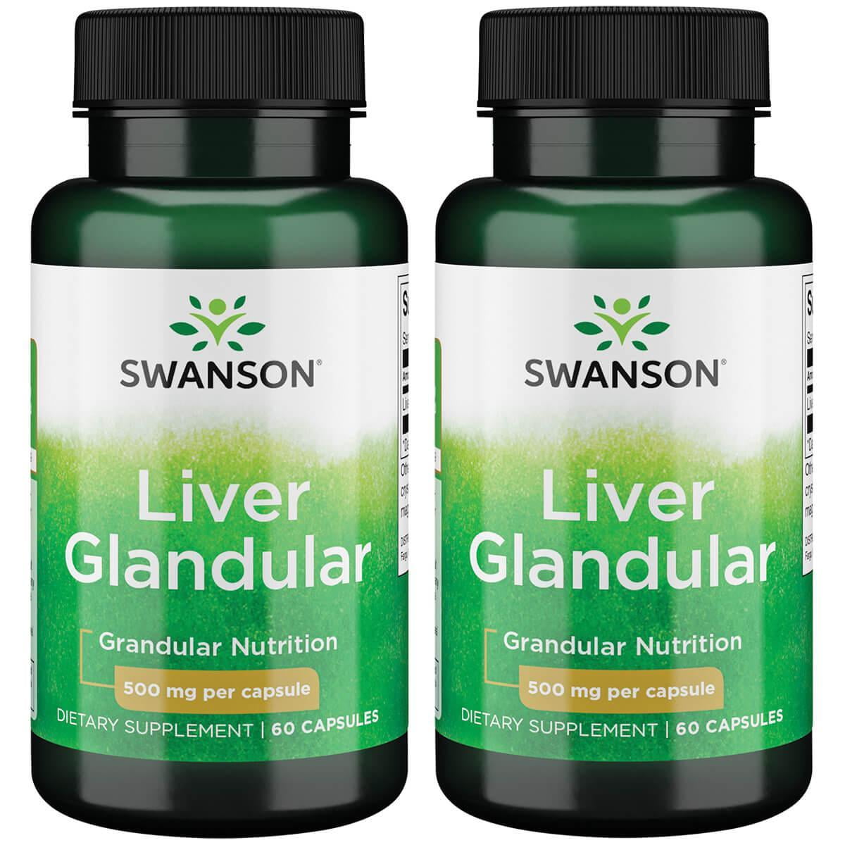 Swanson Liver Glandular 500 mg 60 Caps 2 Pack - Walmart.com