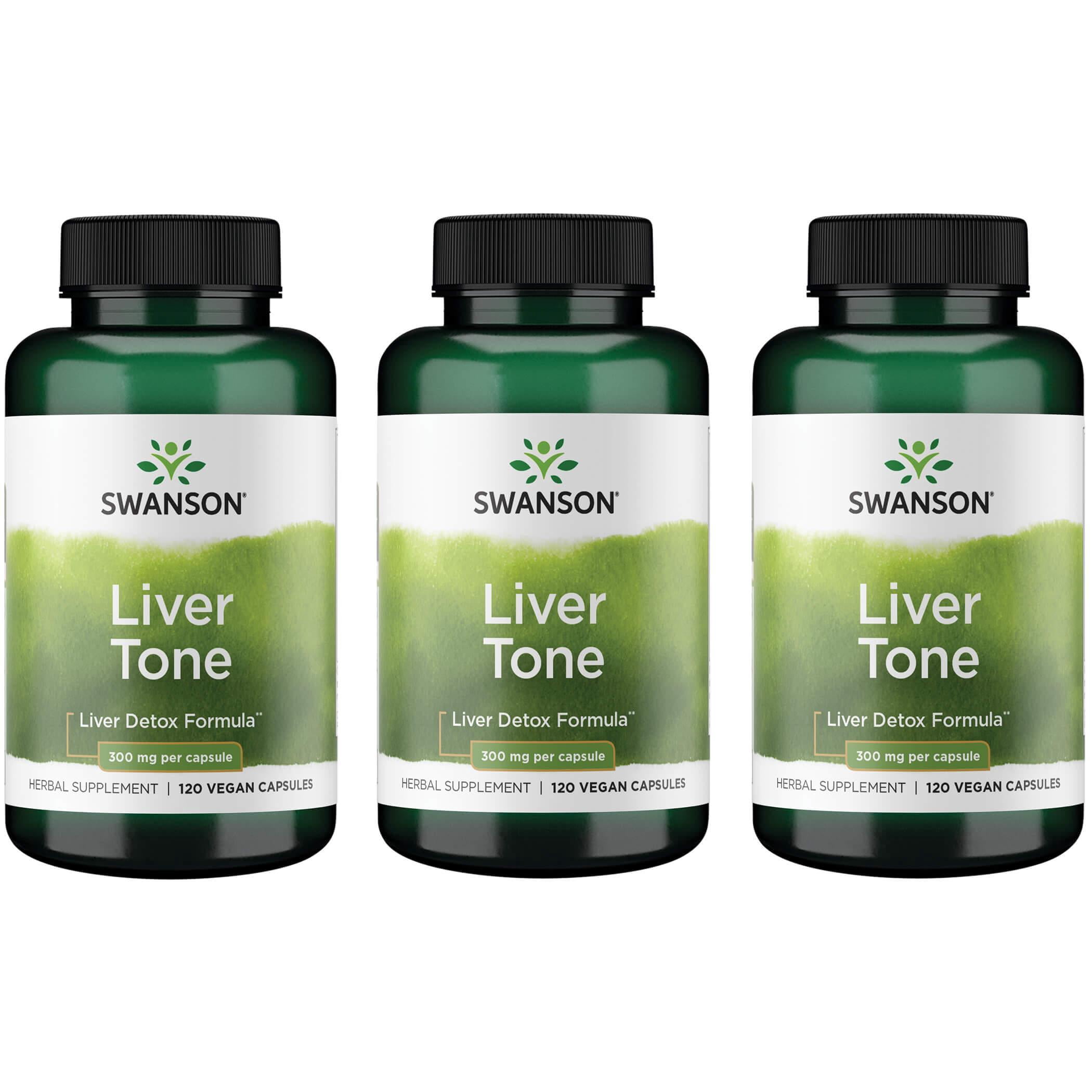 Swanson Liver Tone 300 mg 120 Vegan Caps 3 Pack - Walmart.com