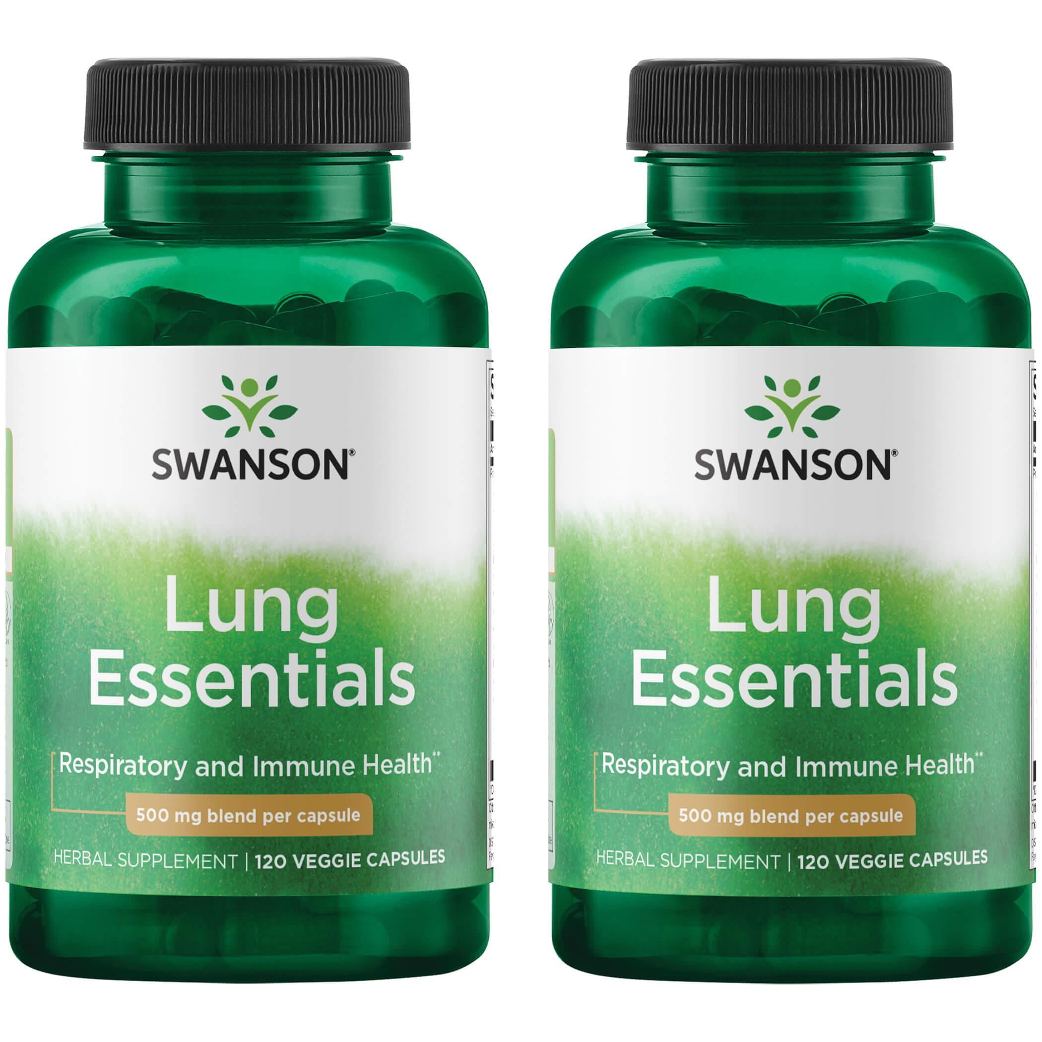 Swanson Lung Essentials 500 mg 120 Veg Caps 2 Pack - Walmart.com