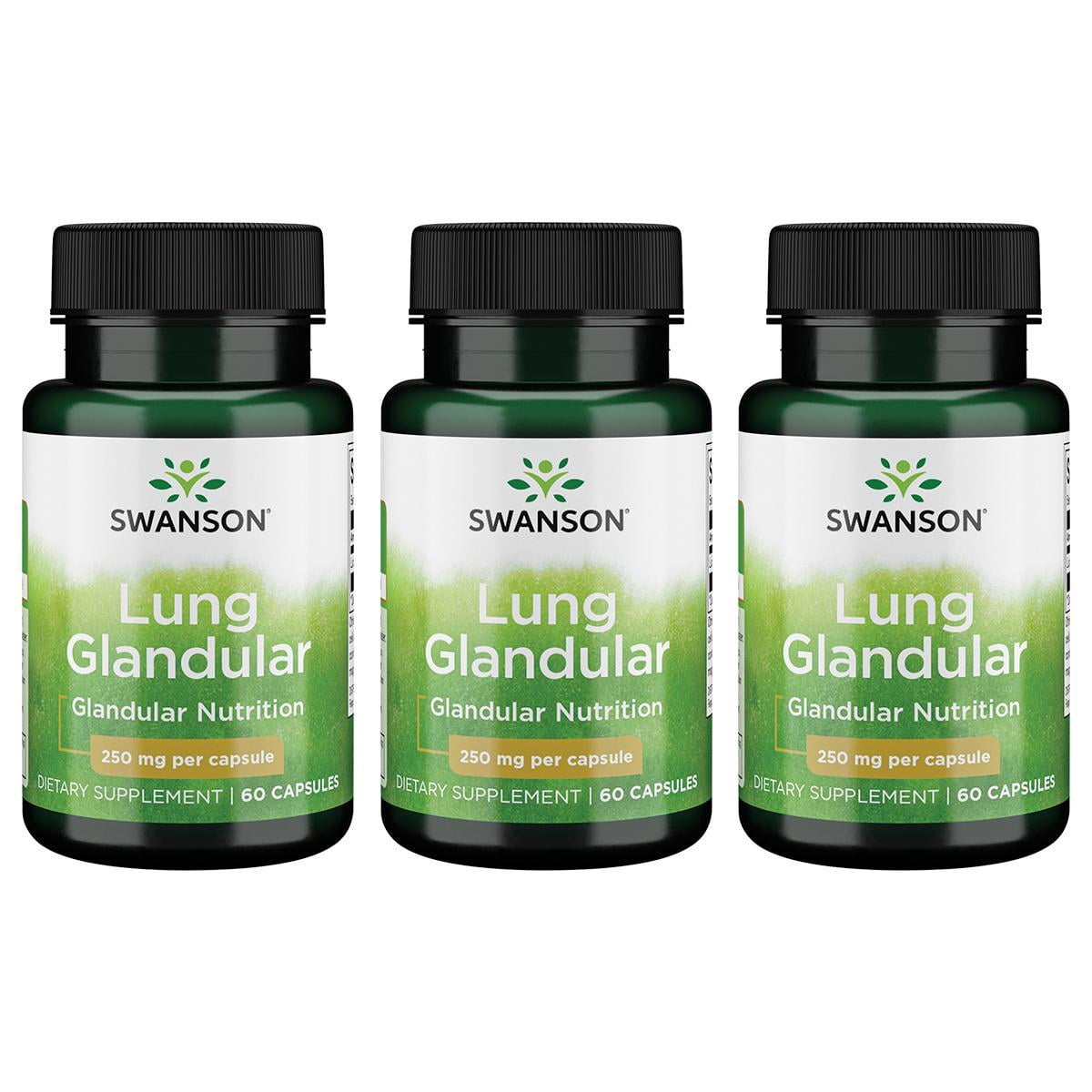 Swanson Lung Glandular 250 mg 60 Caps 3 Pack - Walmart.com