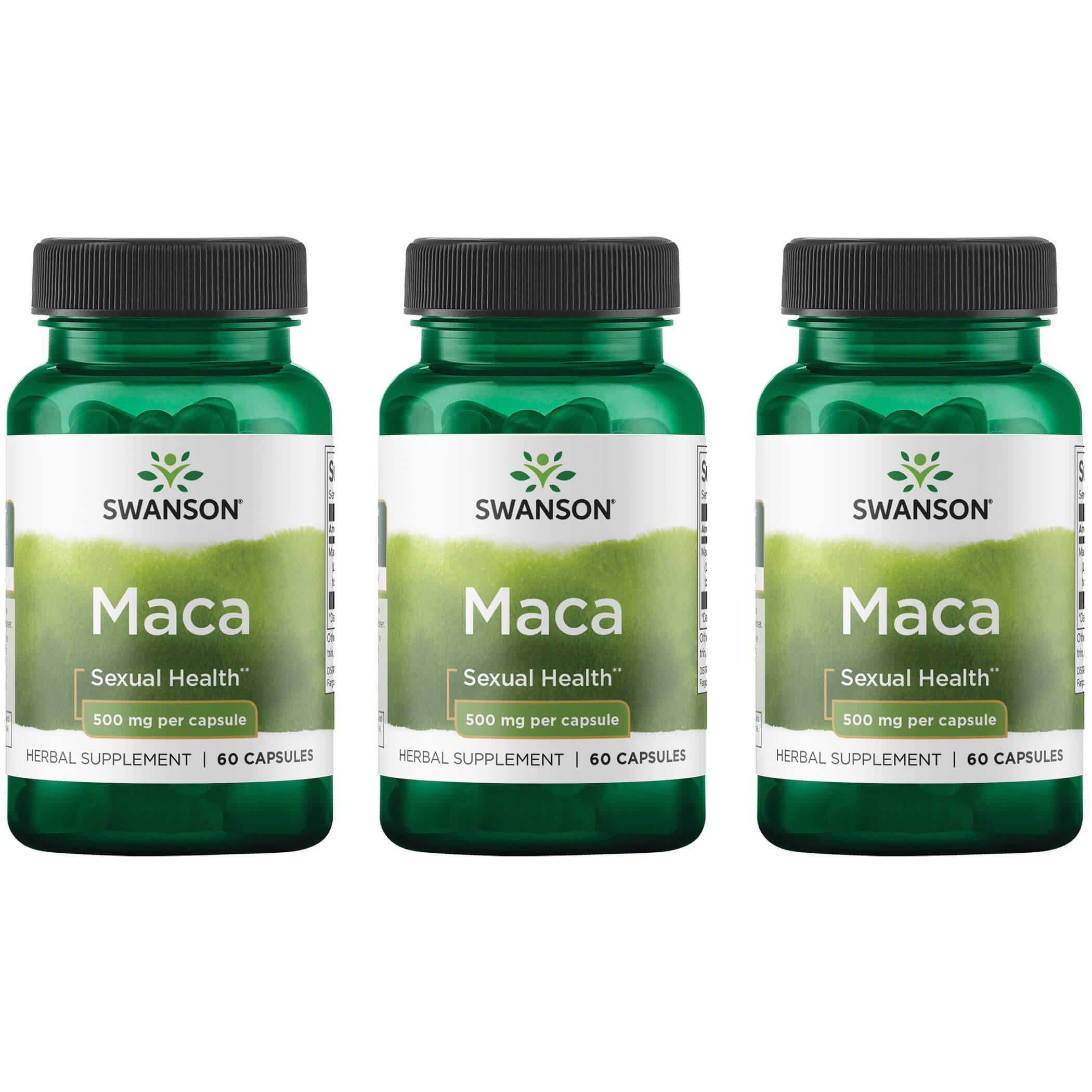 Swanson Maca 500 mg 60 Caps 3 Pack - Walmart.com