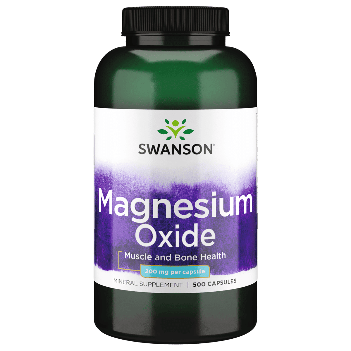 Swanson Pure Supplement Magnesium Oxide 200 mg, 500 Capsules - Walmart.com