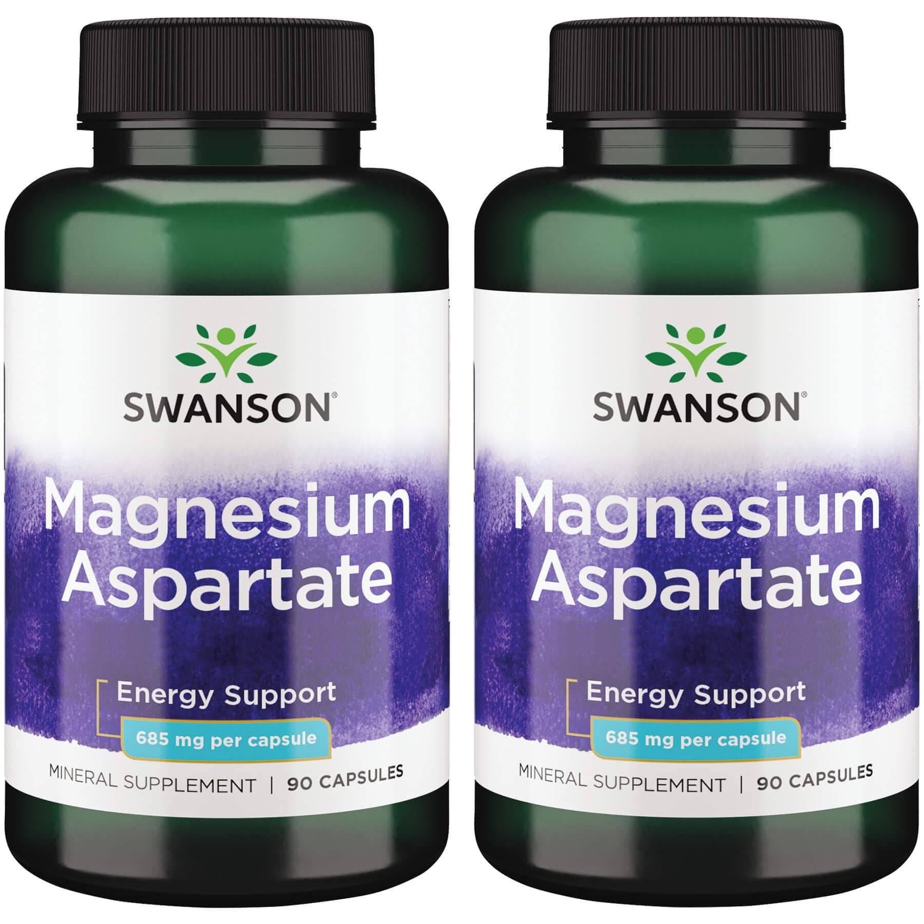 Swanson Magnesium Aspartate 685 mg 90 Caps 2 Pack - Walmart.com