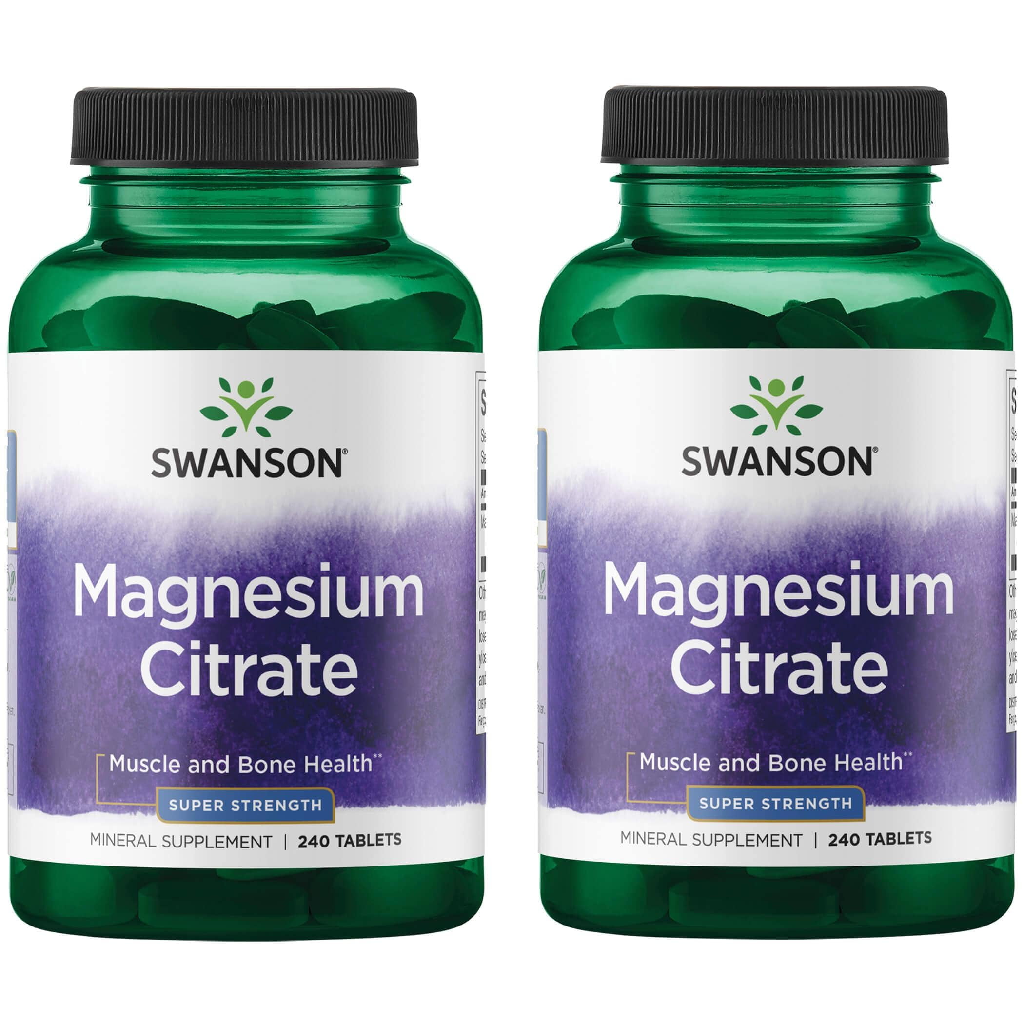 Swanson Magnesium Citrate - Super Strength 112.5 mg 240 Tabs 2 Pack ...