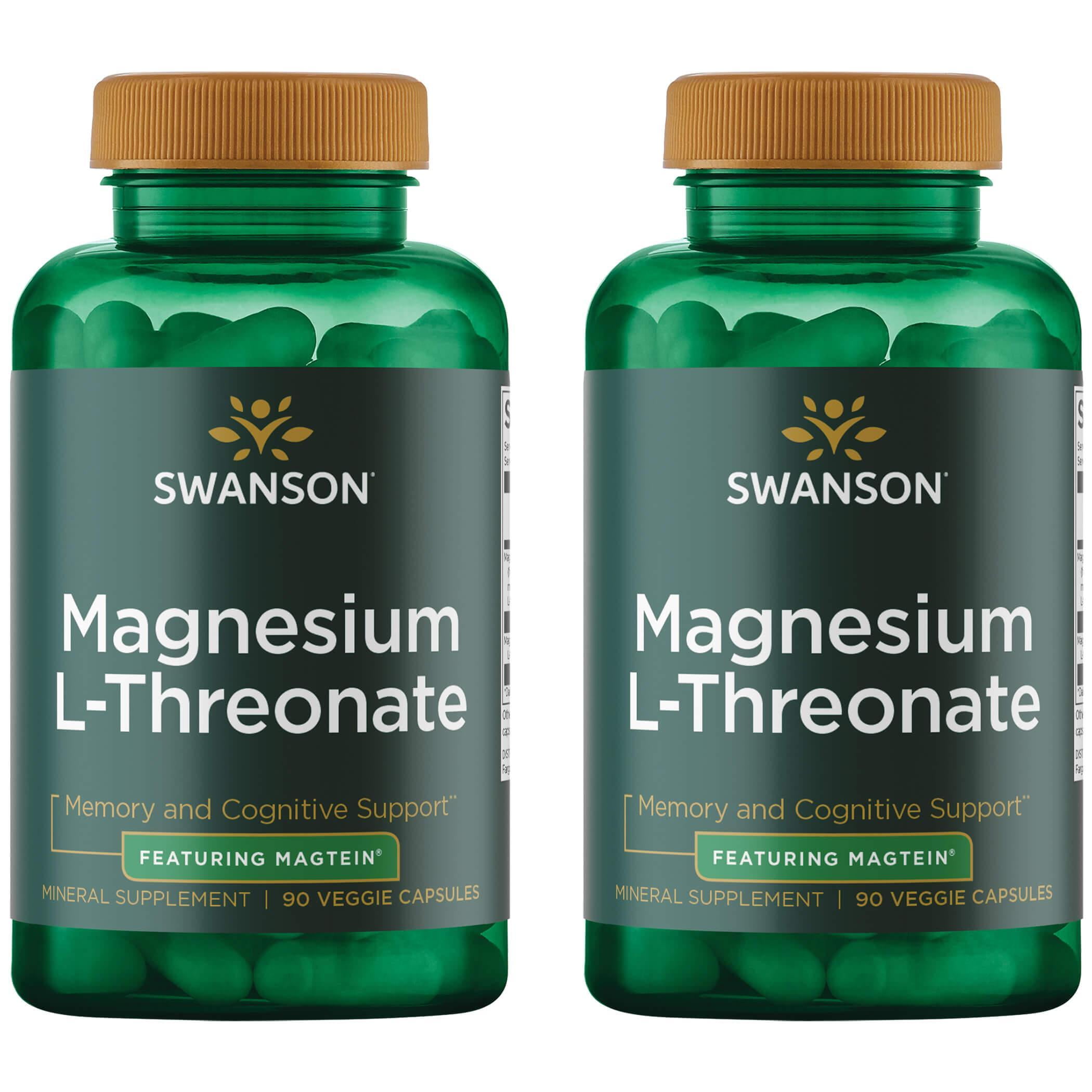 Swanson Magnesium L-Threonate Veg Caps - Magtein, 90 Capsules, 2 Pack ...