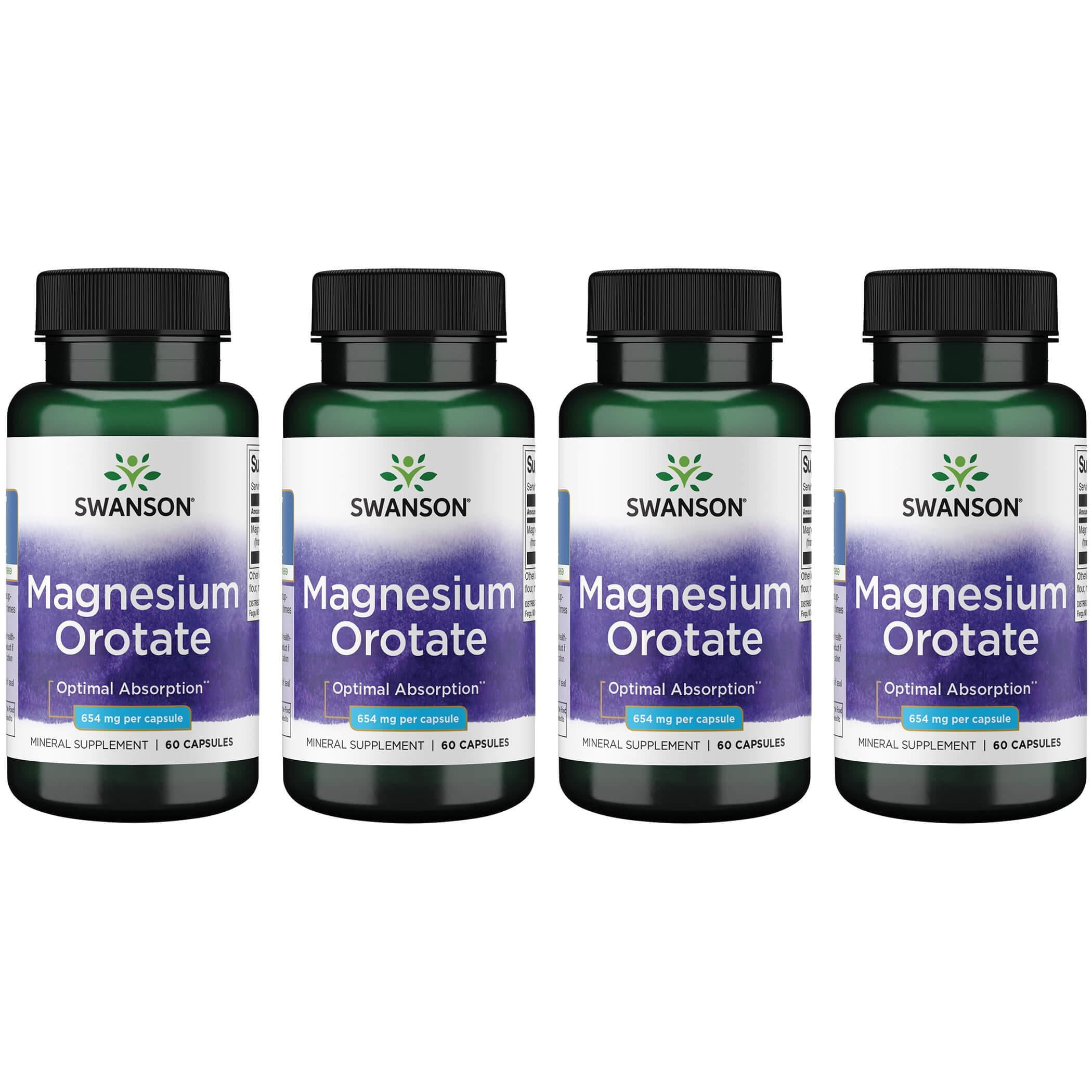 Swanson Natural Magnesium Orotate 654 mg, Bone & Muscle Health, 60 Caps ...