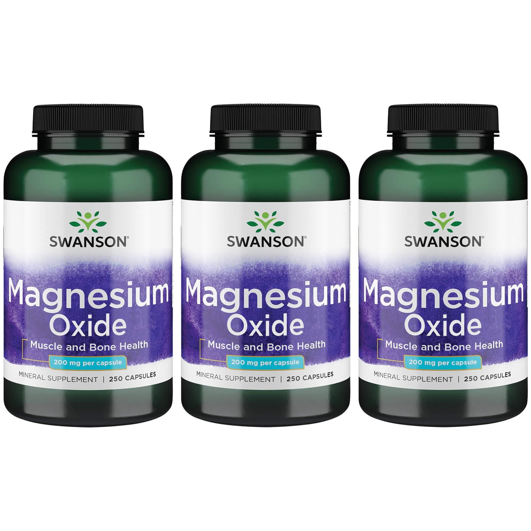 Swanson Magnesium Oxide 200 mg 250 Caps 3 Pack - Walmart.com