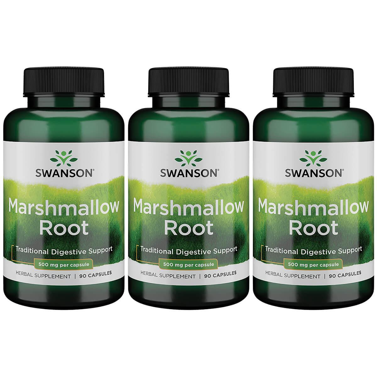 Swanson Marshmallow Root Supplement, 500 mg Capsules, 90 Count, 3 Pack ...