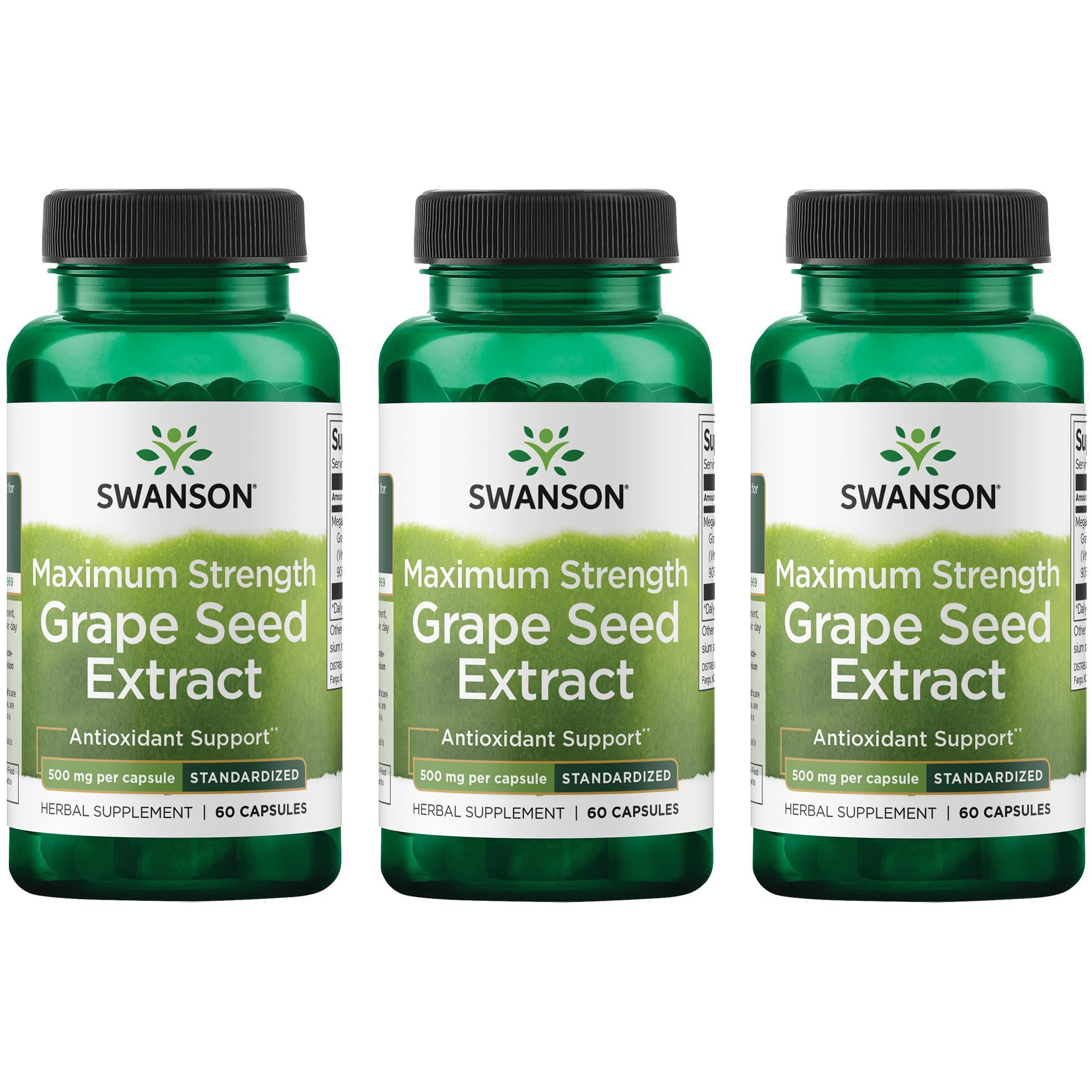 Swanson Maximum Strength Grape Seed Extract - Standardized 500 mg 60 ...