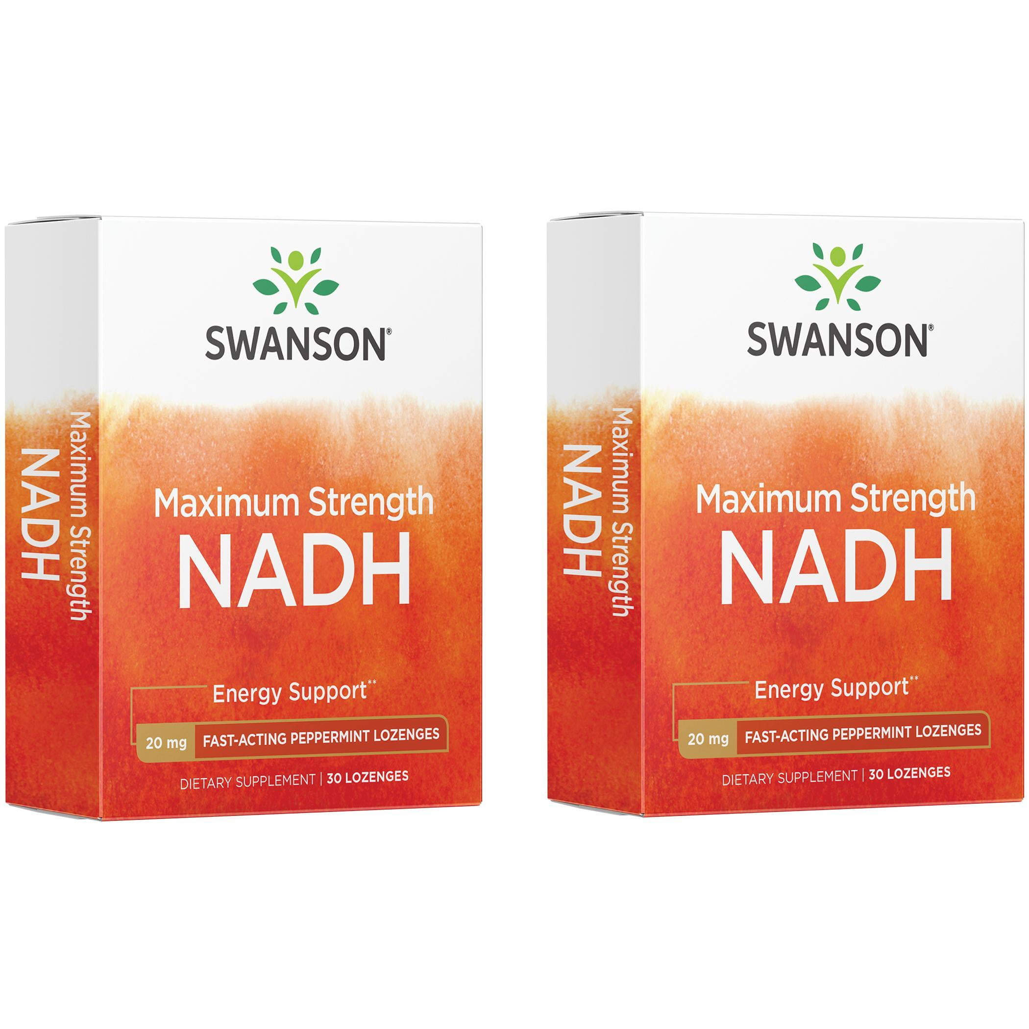 Swanson Maximum Strength NADH, Vitamin B3 Coenzyme, Fast-Acting ...