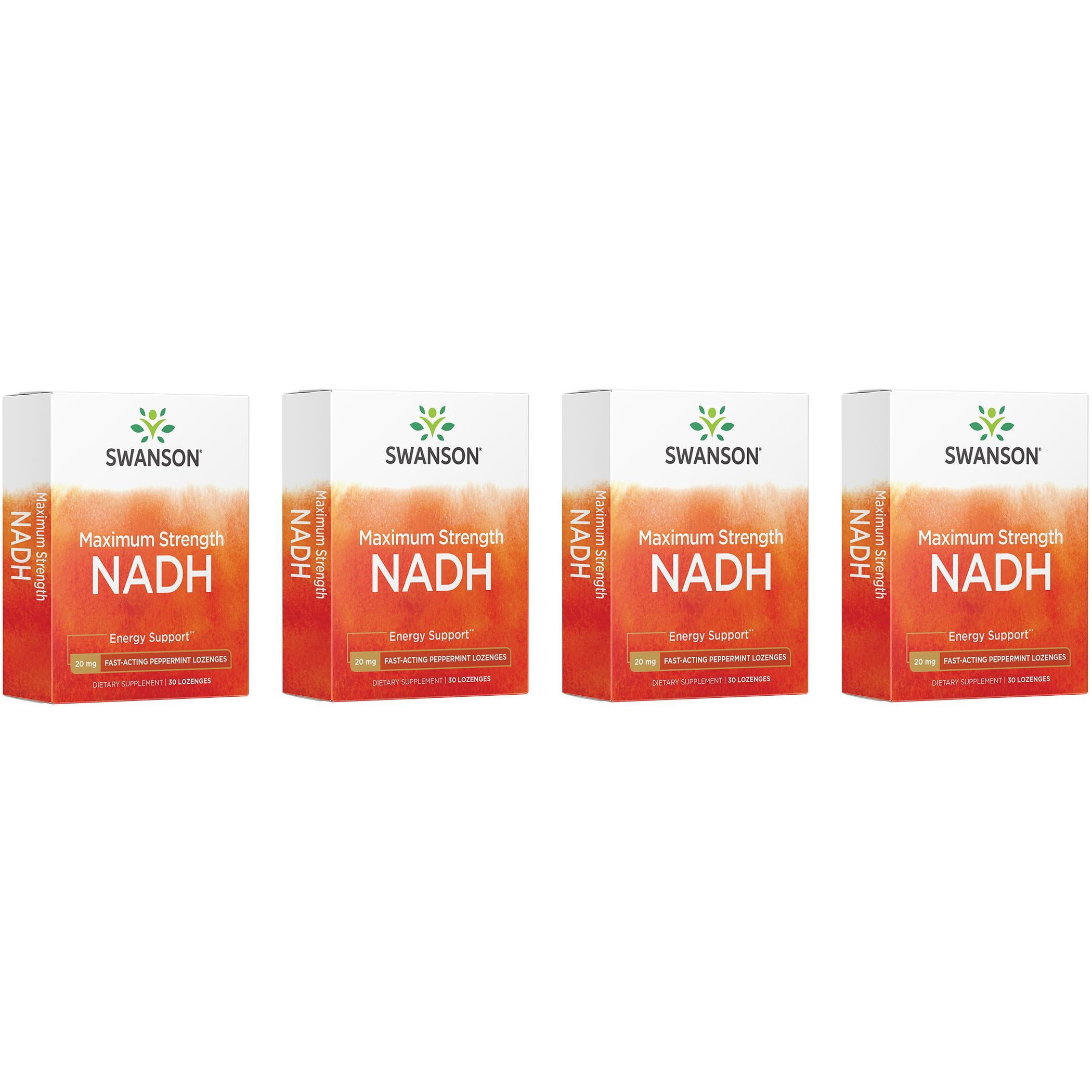 Swanson Maximum Strength Nadh - Fast-Acting Peppermint 20 mg 30 Loz 4 ...
