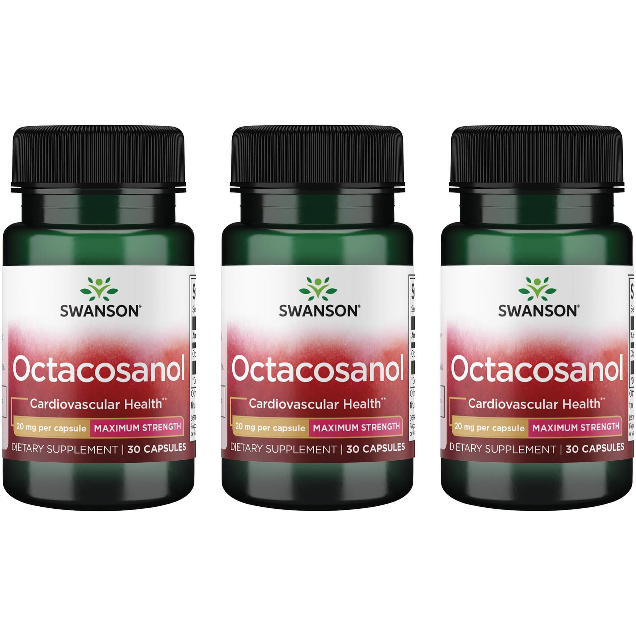 Swanson Maximum-Strength Octacosanol 20 Milligrams 30 Capsules (3 Pack ...