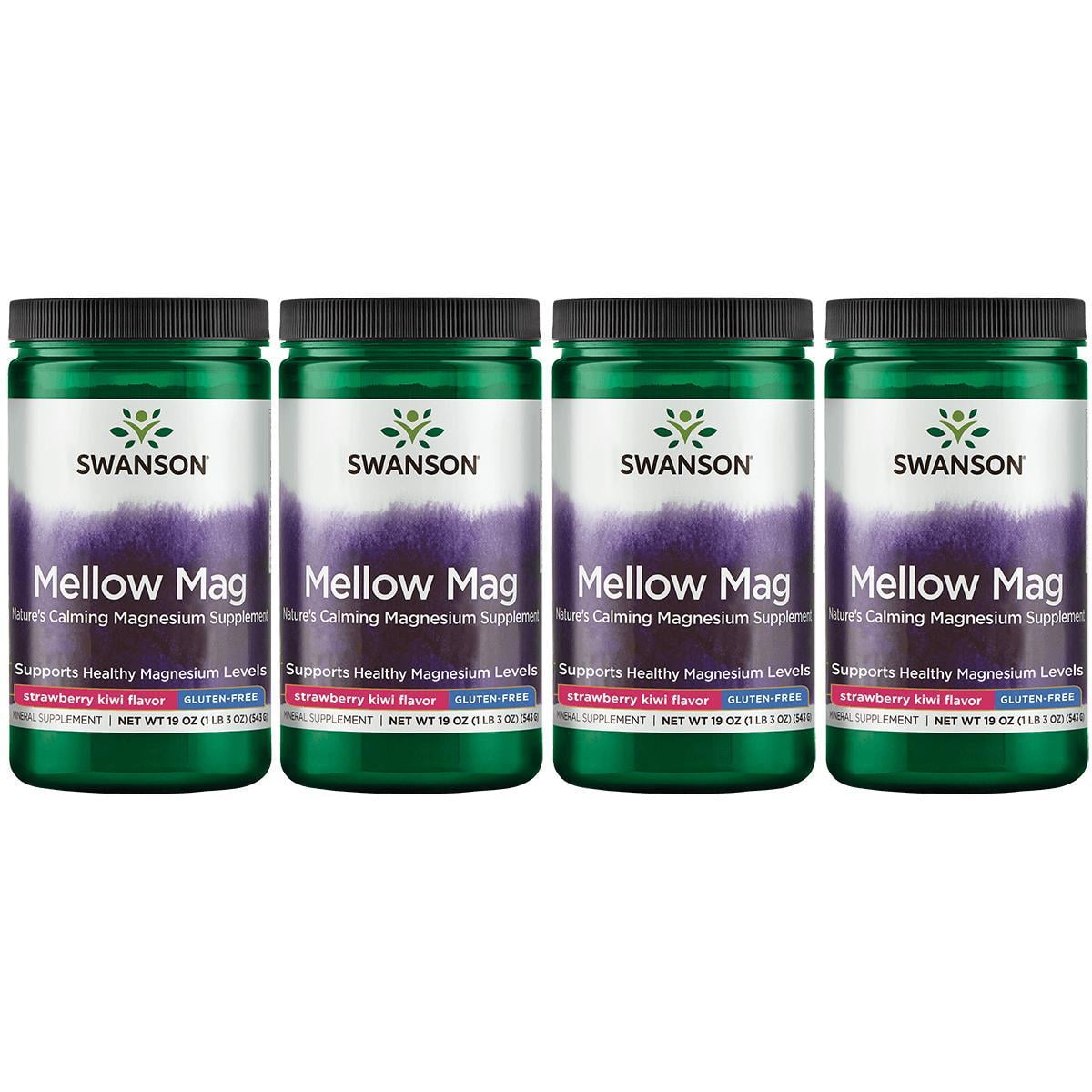 Swanson Mellow Mag - Strawberry Kiwi Flavor 330 mg 19 oz Pwdr 4 Pack ...
