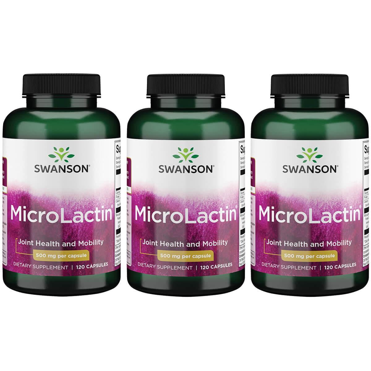 Swanson Microlactin 500 mg Joint Health Supplements, 120 Caps 3 Pack ...