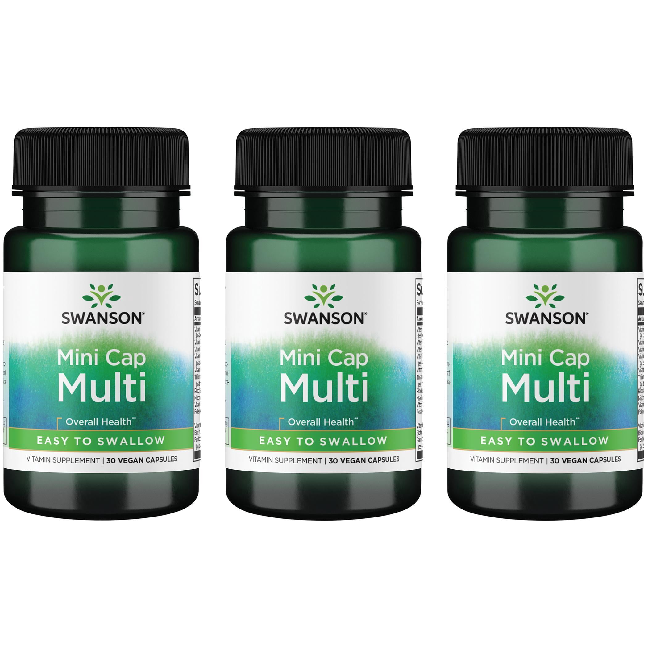 Swanson Mini Cap Multi - Easy to Swallow 30 Veg Caps 3 Pack - Walmart.com