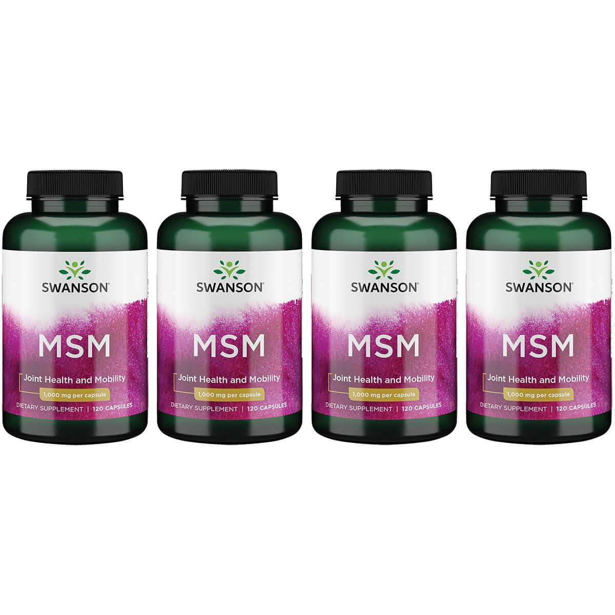 Swanson Msm 1,000 mg 120 Caps 4 Pack - Walmart.com