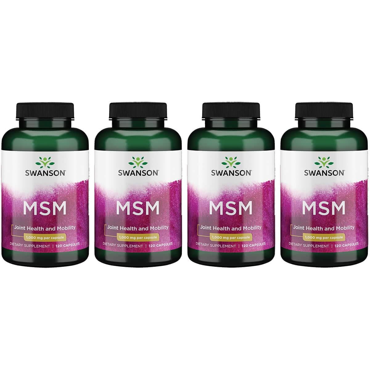 Swanson Msm 1,000 mg 120 Caps 4 Pack - Walmart.com