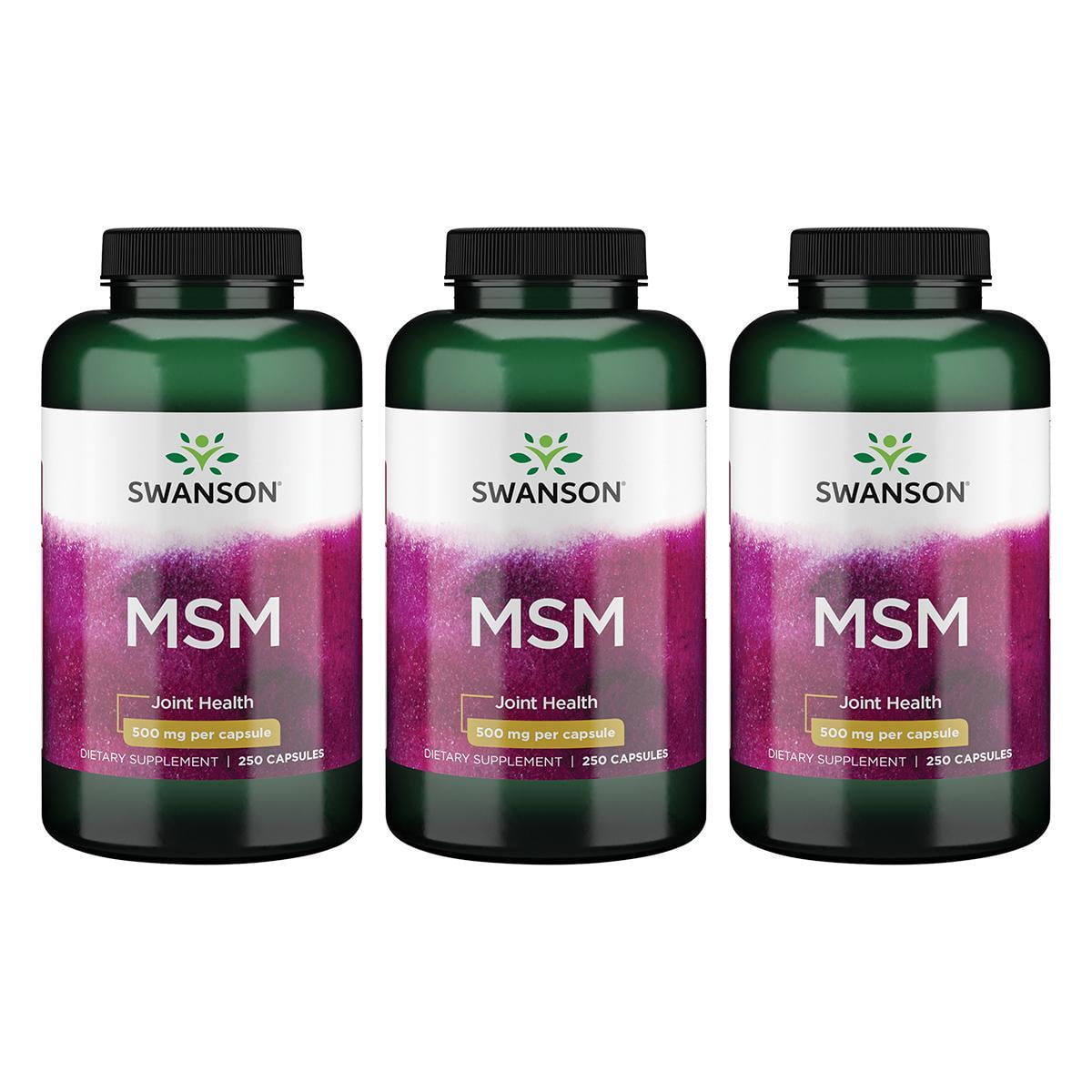 Swanson Msm 500 mg 250 Caps 3 Pack - Walmart.com