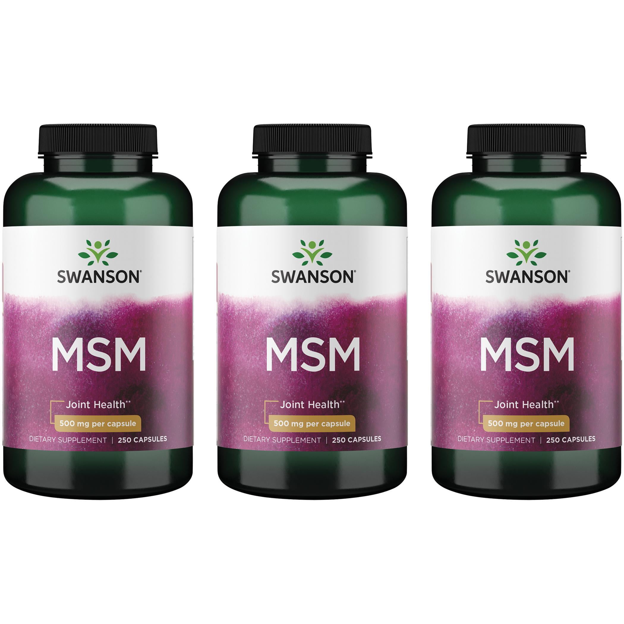 Swanson Msm 500 mg 250 Caps 3 Pack - Walmart.com