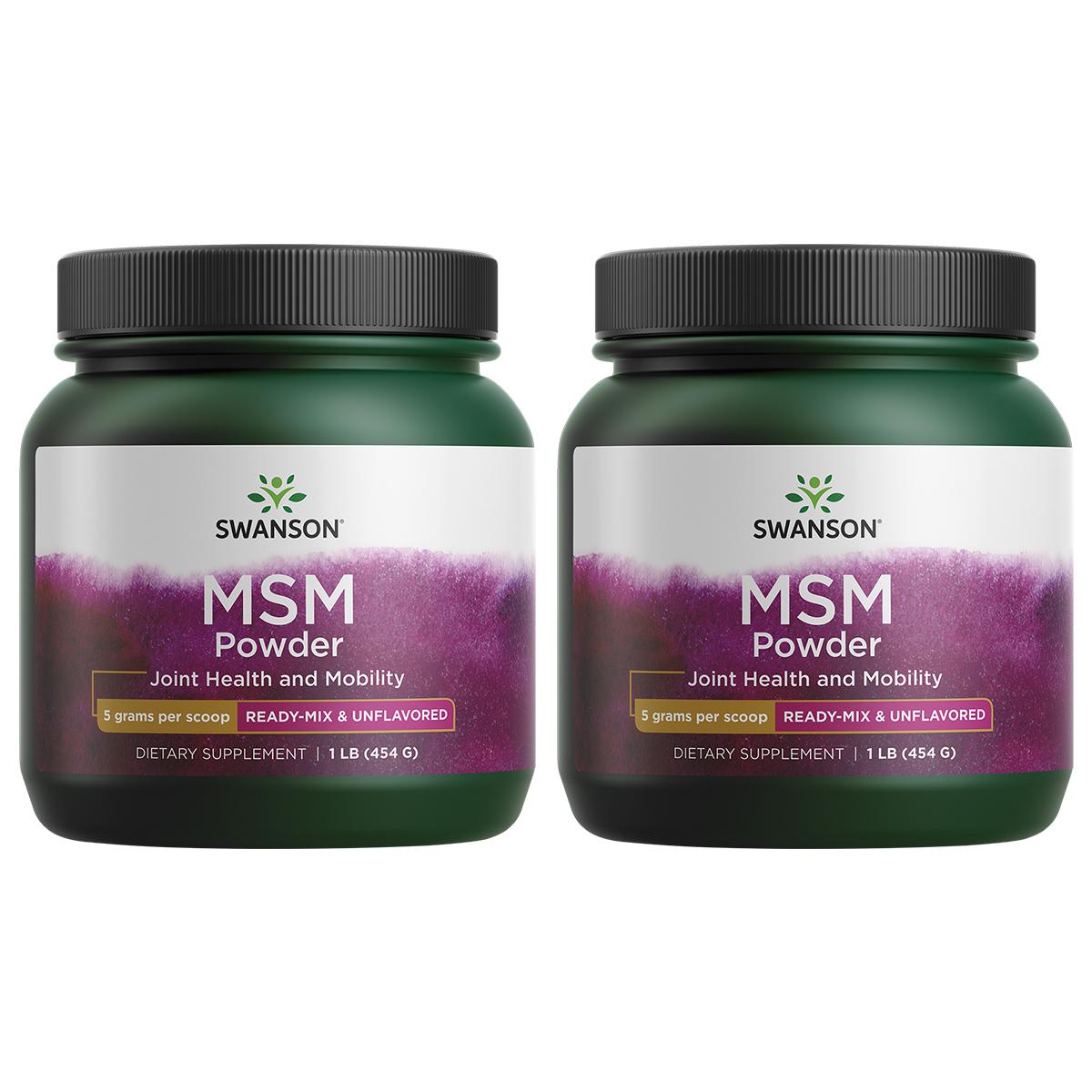 Swanson Msm Powder - Ready-Mix & Unflavored 1 lb Pwdr 2 Pack - Walmart.com