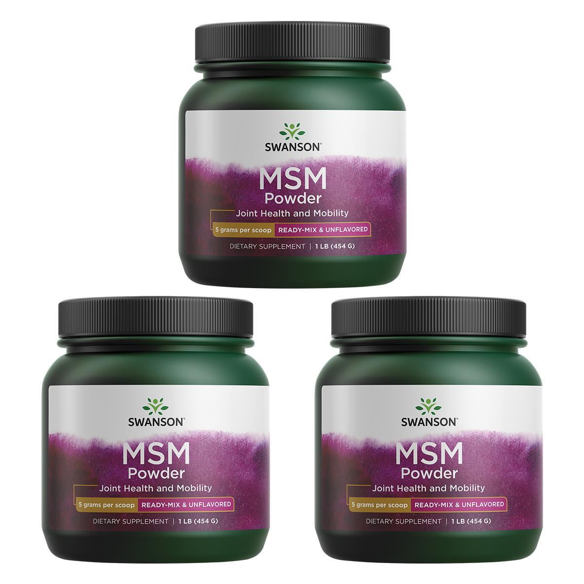 Swanson Msm Powder - Ready-Mix & Unflavored 1 lb Pwdr 3 Pack - Walmart.com