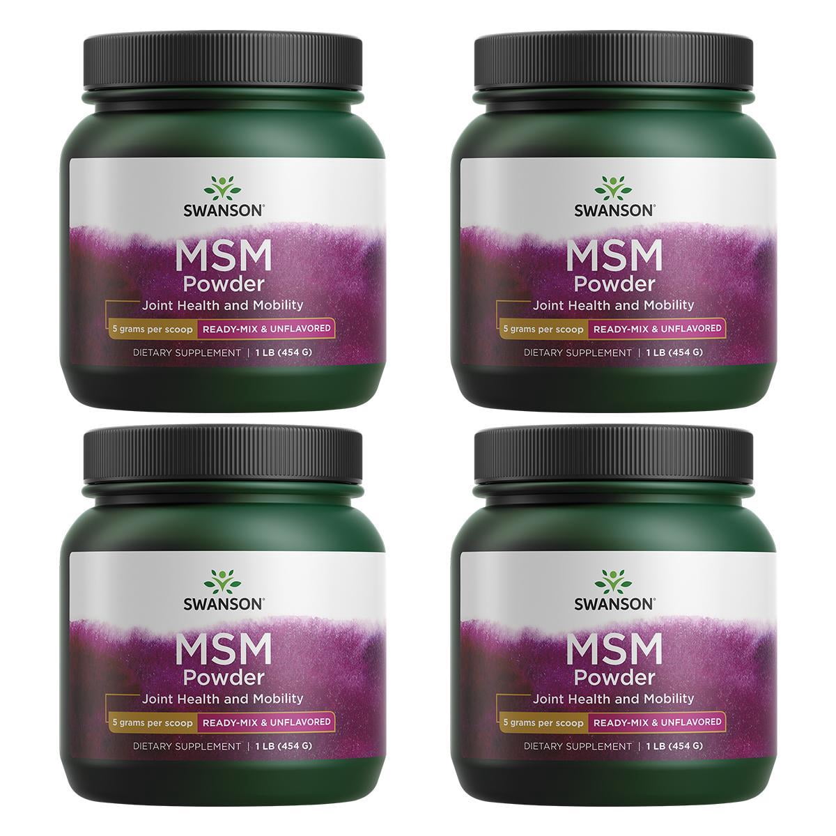Swanson Msm Powder - Ready-Mix & Unflavored 1 lb Pwdr 4 Pack - Walmart.com