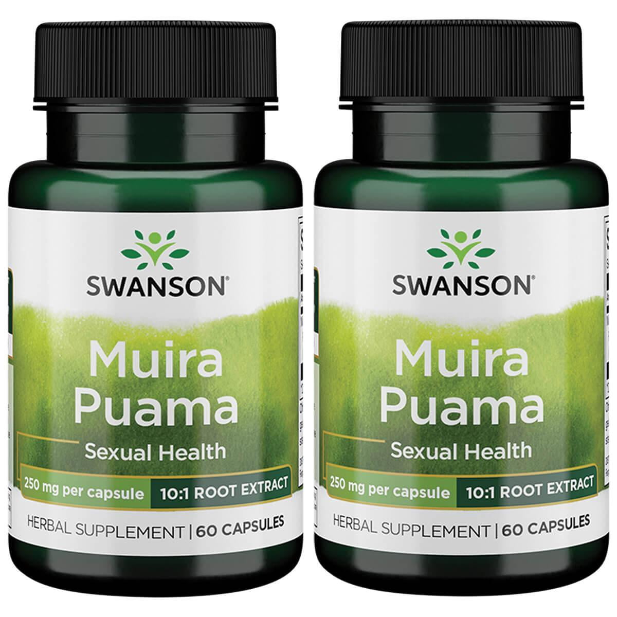 Swanson Muira Puama - 10:1 Root Extract 250 mg, 60 Caps 2 Pack, Sexual ...