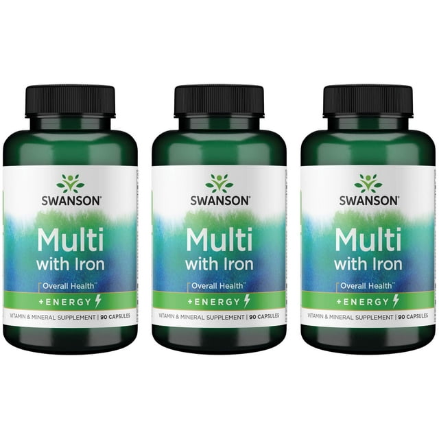 Swanson Multi With Iron Energy 90 Caps 3 Pack