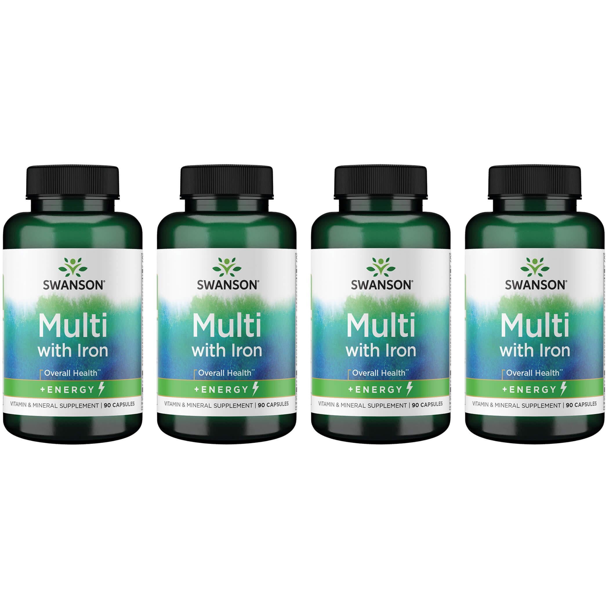 Swanson Multi with Iron +Energy 90 Caps 4 Pack - Walmart.com