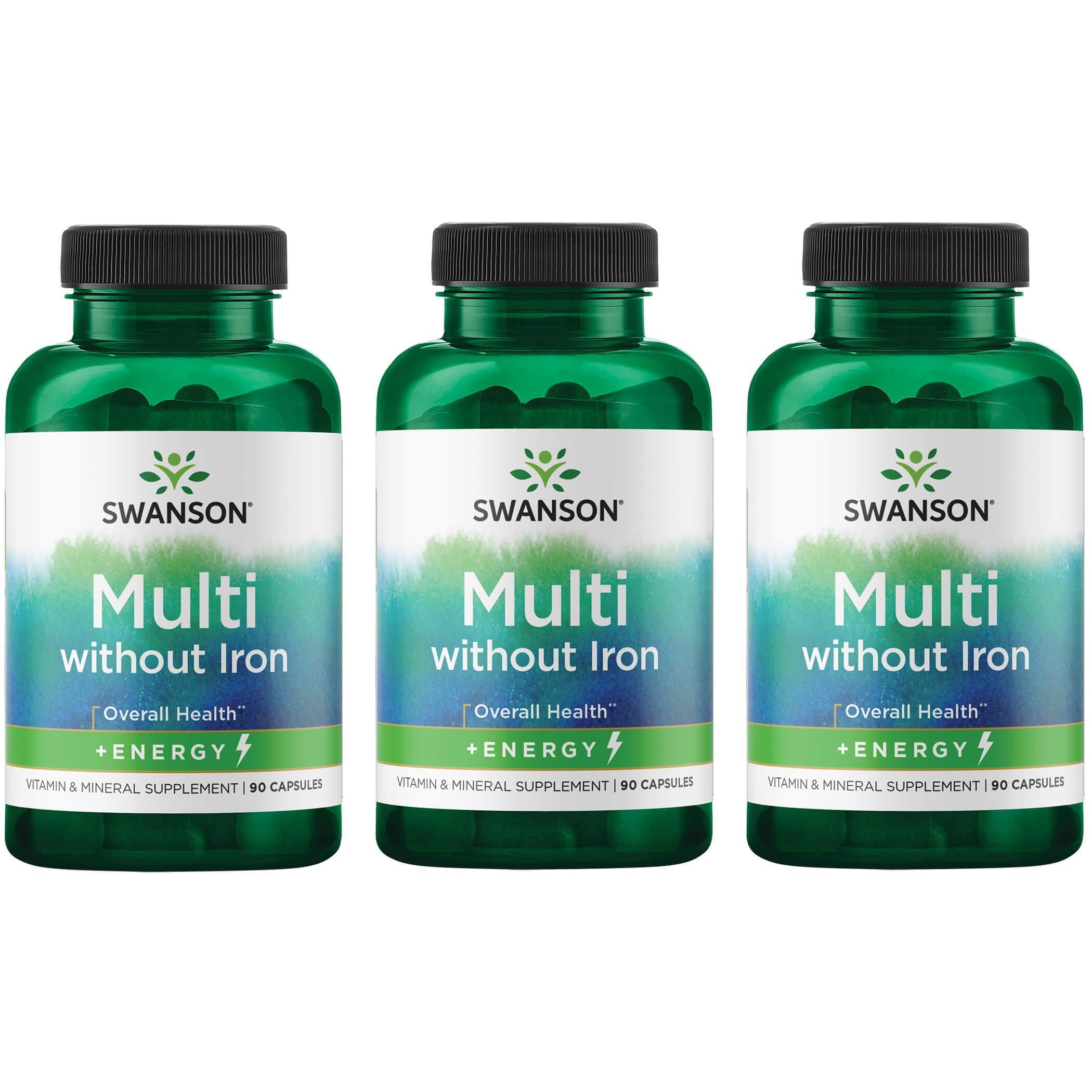 Swanson Multi without Iron +Energy 90 Caps 3 Pack - Walmart.com