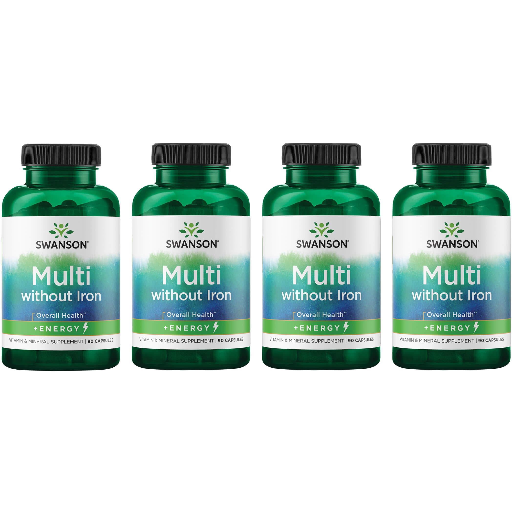 Swanson Multi without Iron +Energy 90 Caps 4 Pack - Walmart.com