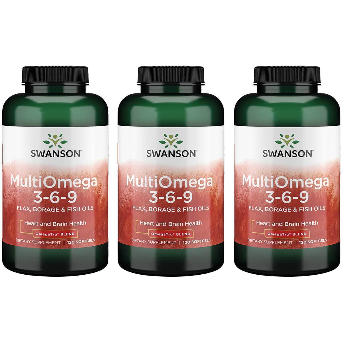 Swanson Multiomega 3-6-9 Flax, Borage & Fish Oils - Omegatru Blend 3 ...