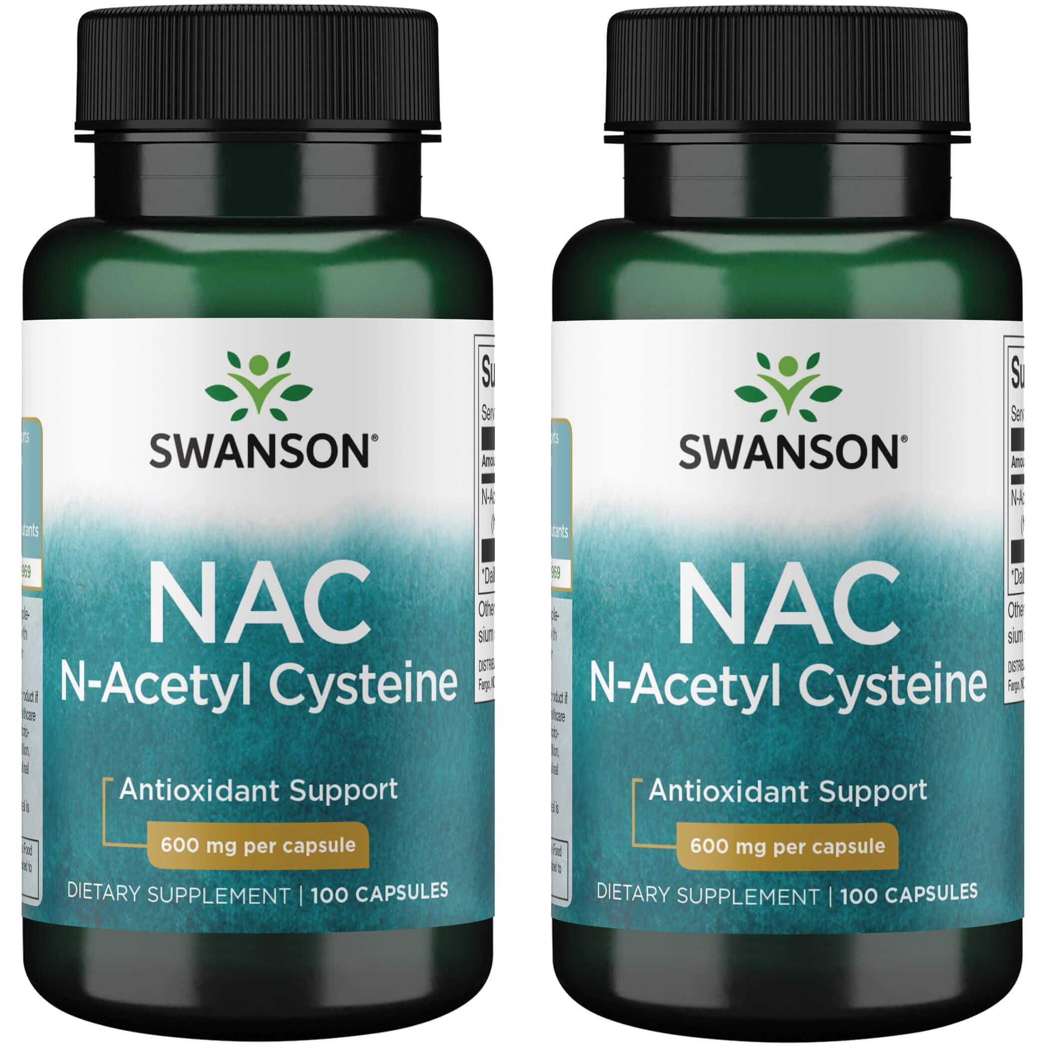 Swanson NAC N-Acetyl Cysteine 600mg, Liver & Cellular Health, 100 Capsules (2-Pack) - Walmart.com