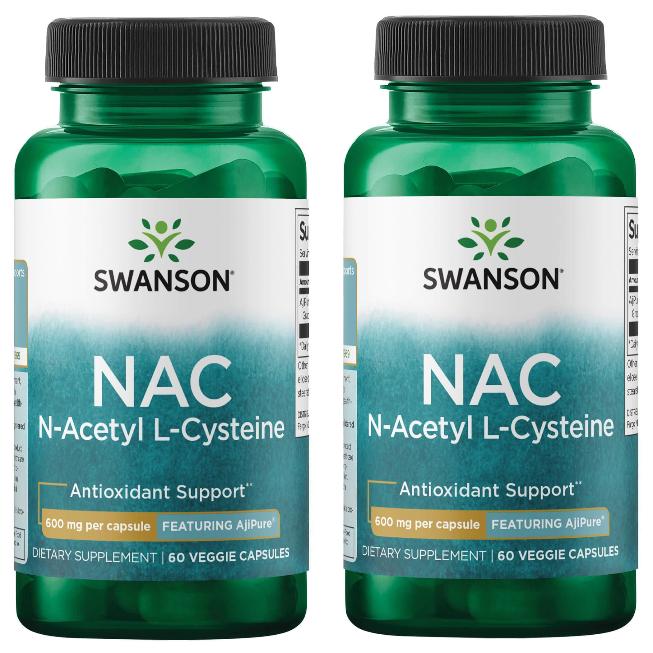 Swanson Nac N-Acetyl L-Cysteine - Featuring Ajipure 600 mg 60 Veg Caps ...