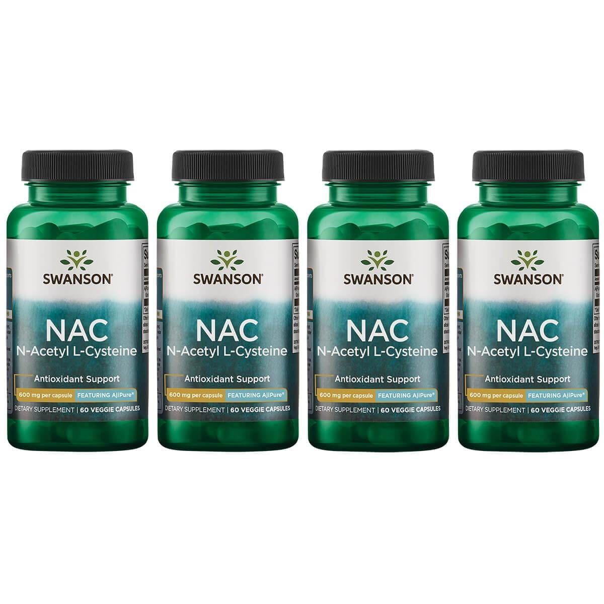 Swanson Nac N-Acetyl L-Cysteine - Featuring Ajipure 600 mg 60 Veg Caps ...