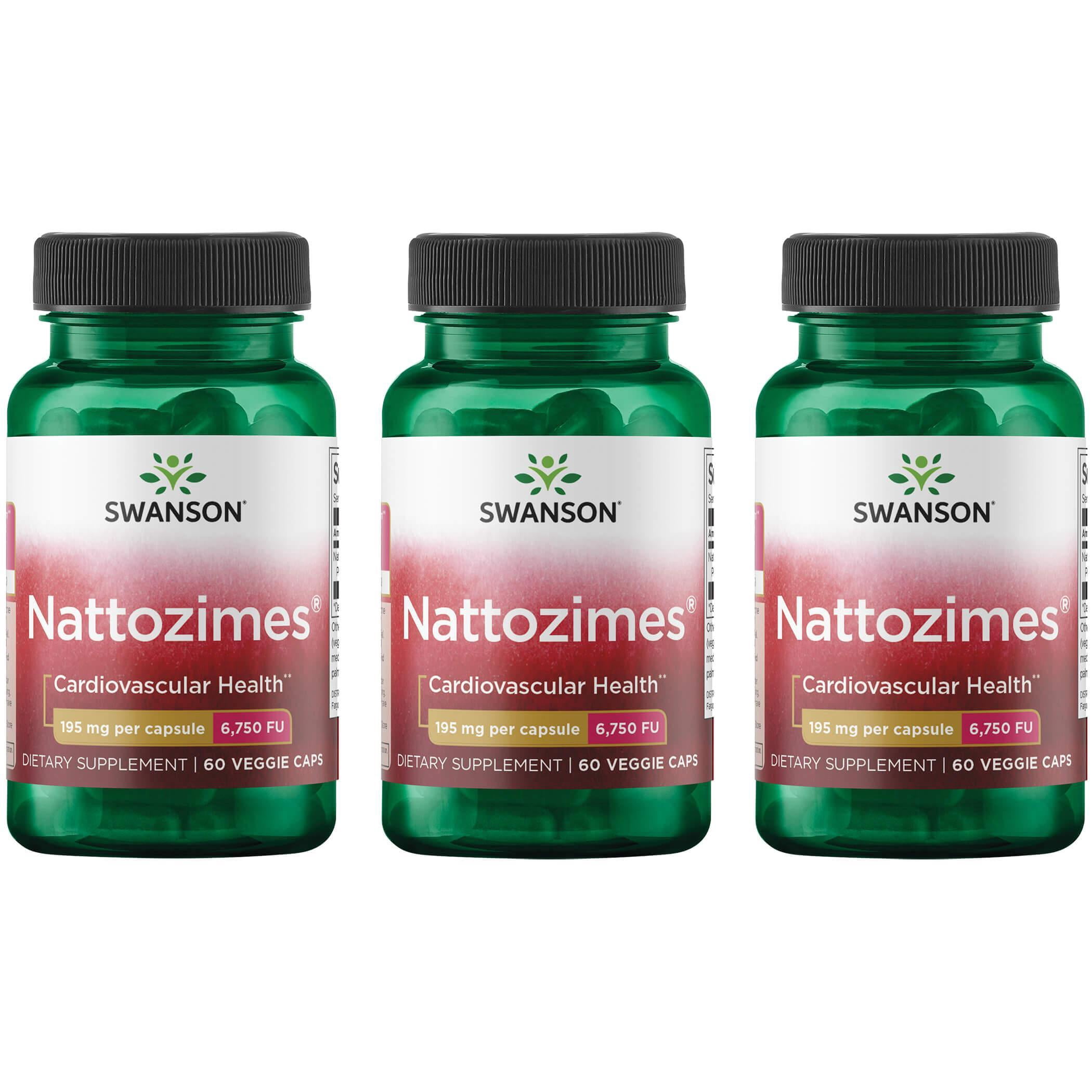 Swanson Nattozimes Supplement, 195 mg, 60 Veg Caps, 3 Pack ...
