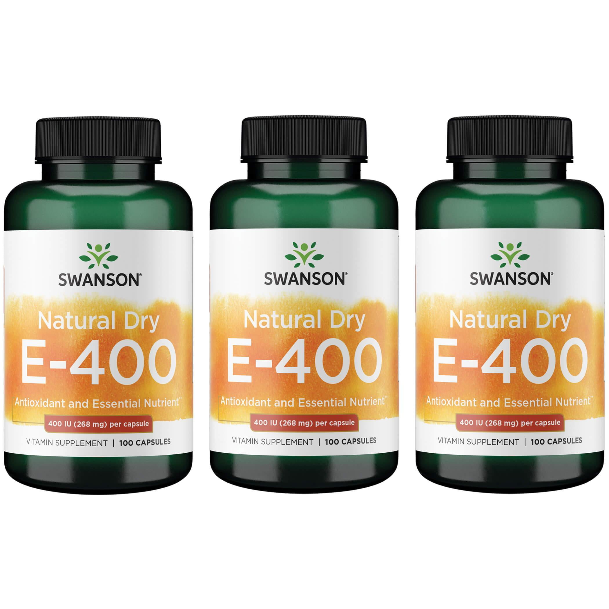 Swanson Natural Dry E-400 400 Iu (268 mg) 100 Caps 3 Pack - Walmart.com