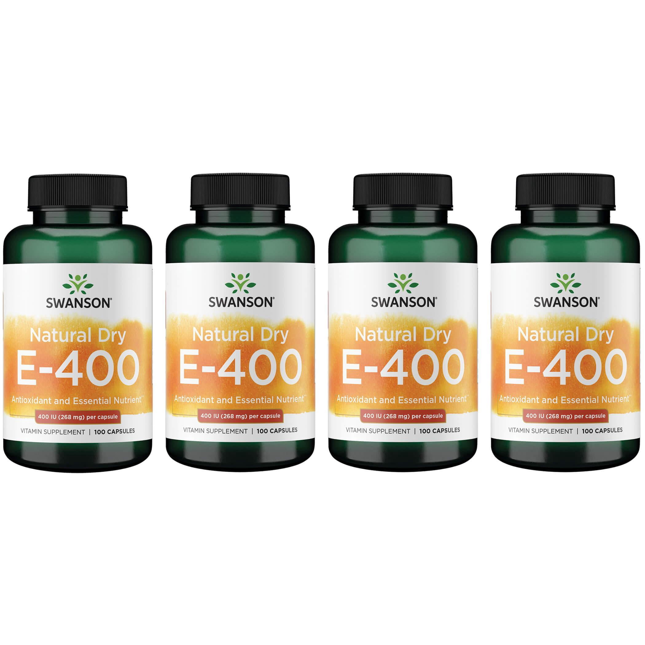 Swanson Natural Dry E-400 400 Iu (268 mg) 100 Caps 4 Pack - Walmart.com