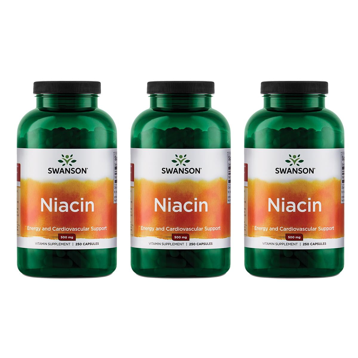 Swanson Niacin 500 mg 250 Caps 3 Pack - Walmart.com
