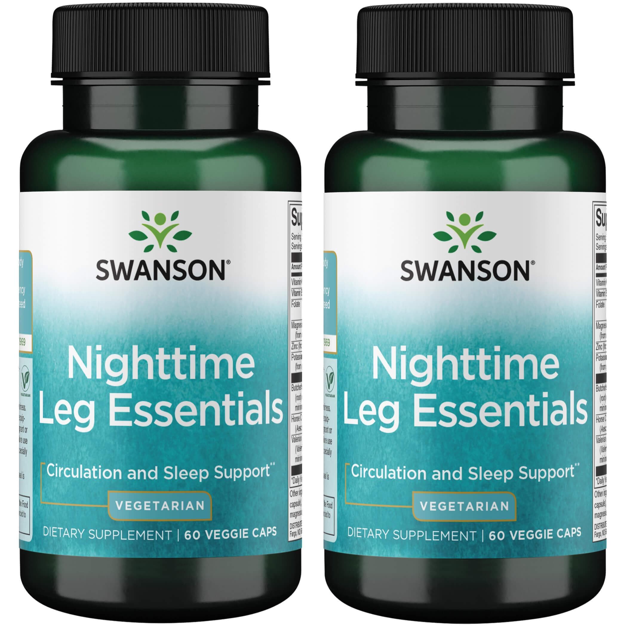 Swanson Nighttime Leg Essentials - Vegan 60 Vegan Caps 2 Pack - Walmart.com