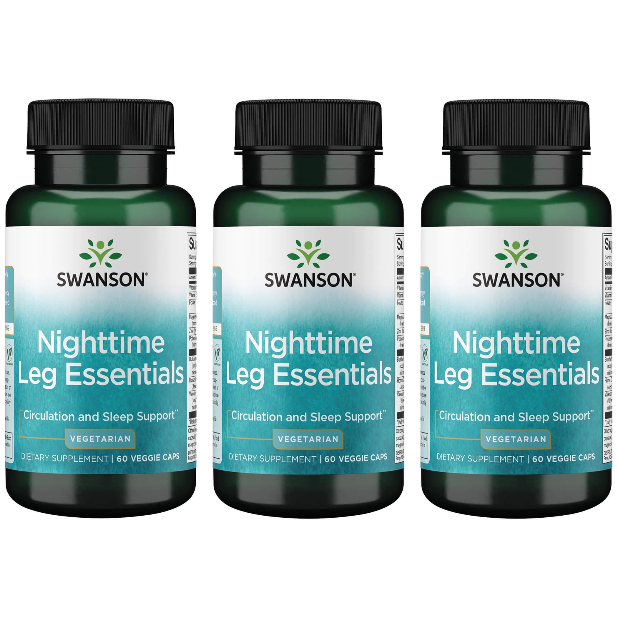 Swanson Nighttime Leg Essentials - Vegan 60 Vegan Caps 3 Pack - Walmart.com