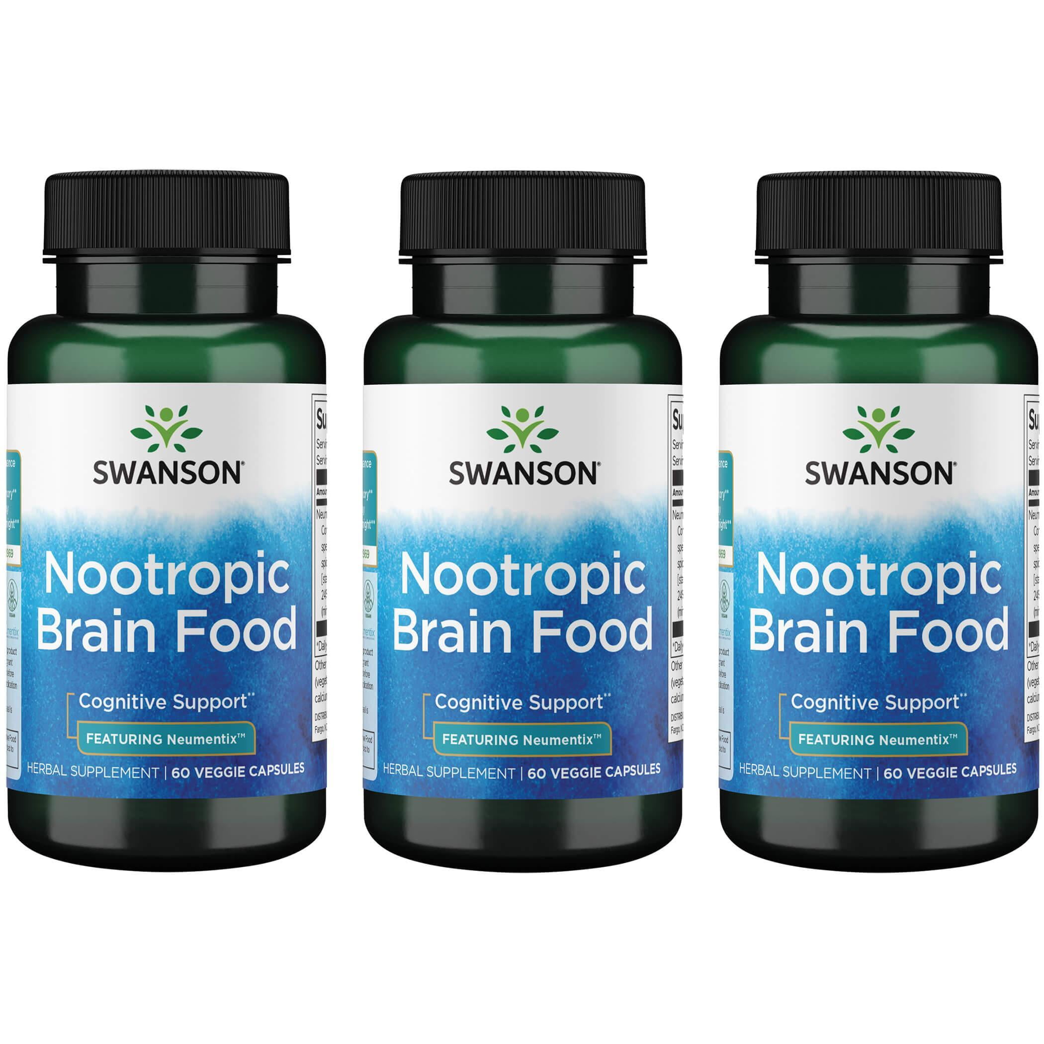 Swanson Nootropic Brain Food - Featuring Neumentix 450 mg 60 Veg Caps 3 ...