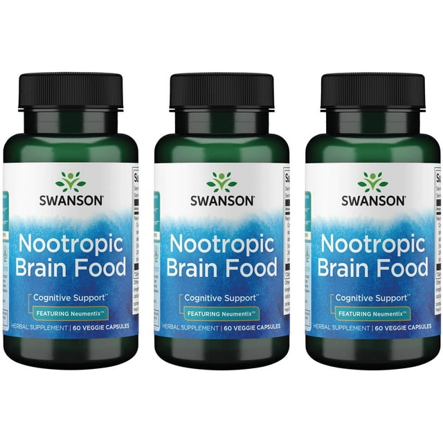 Swanson Nootropic Brain Food - Featuring Neumentix 450 mg 60 Veg Caps 3 ...