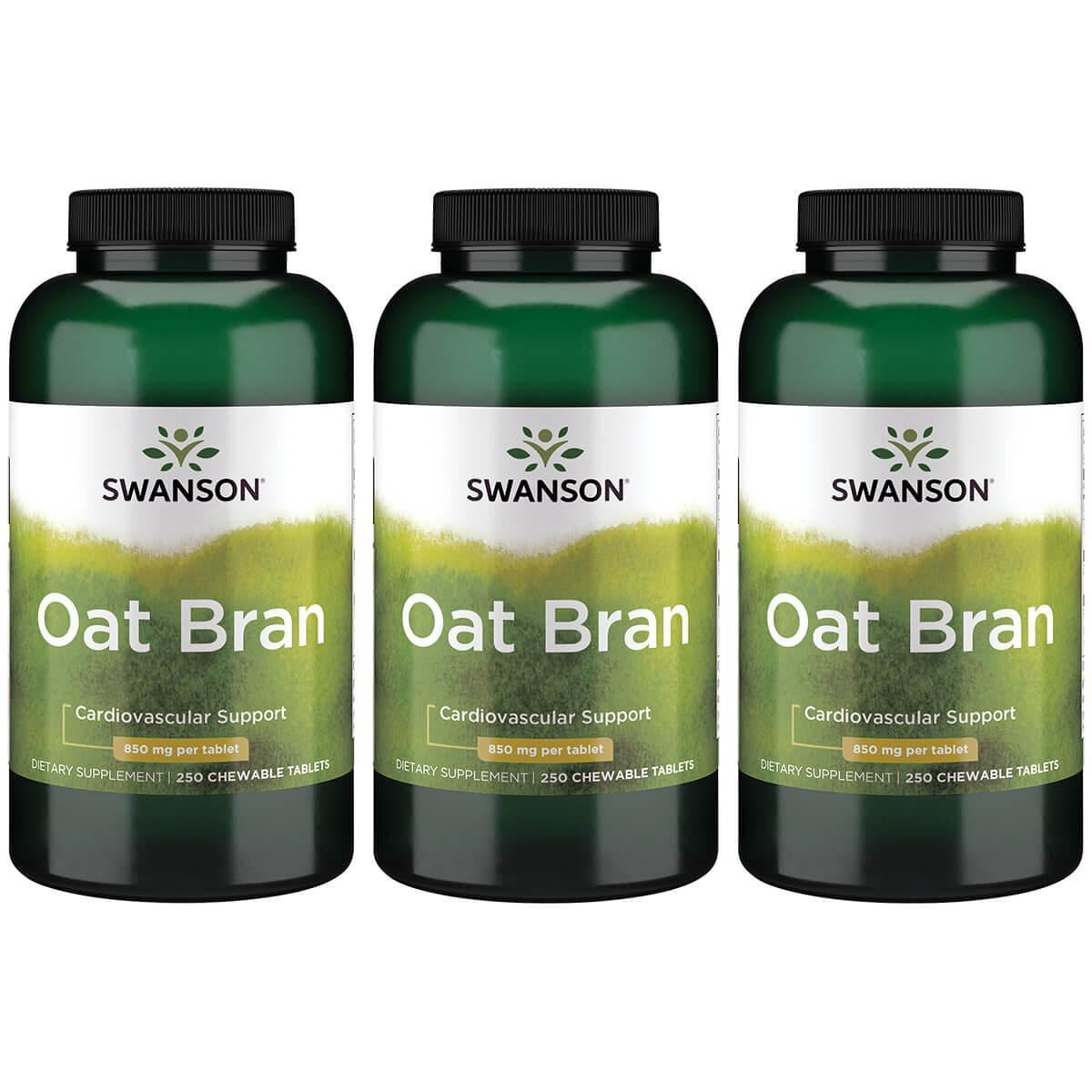 Swanson Oat Bran 850 mg 250 Chwbls 3 Pack - Walmart.com