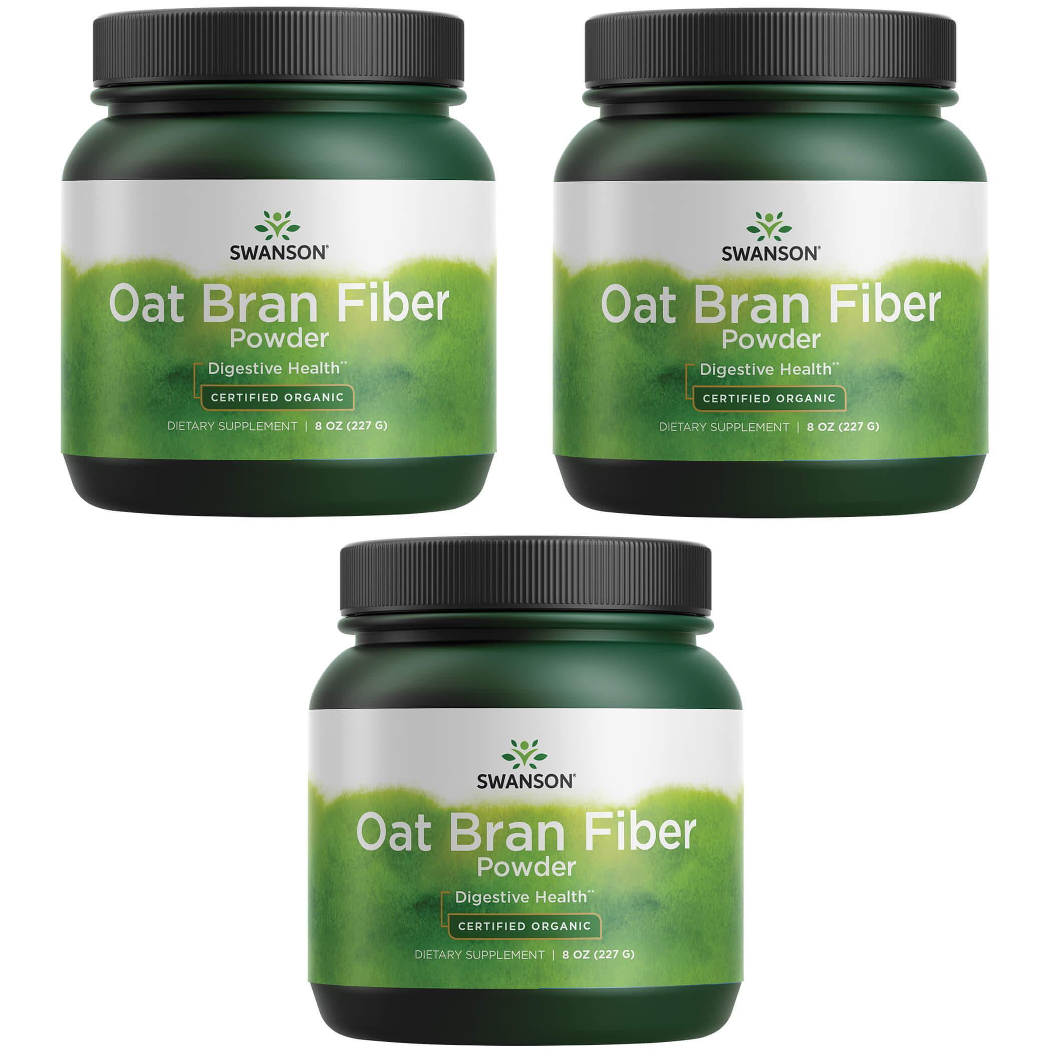 Swanson Oat Bran Fiber Powder - Certified Organic 8 oz Pwdr 3 Pack ...